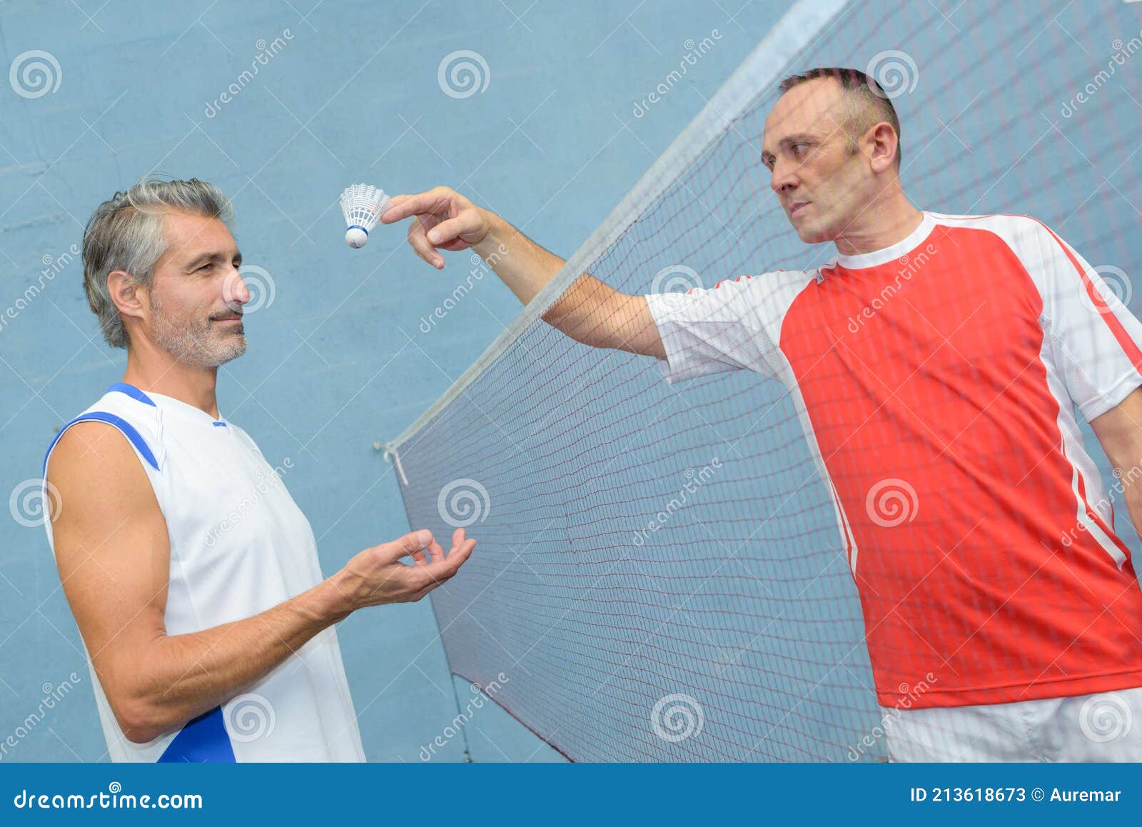 Portrait Men Playing Badminton Stock Image - Image of action, racket ...