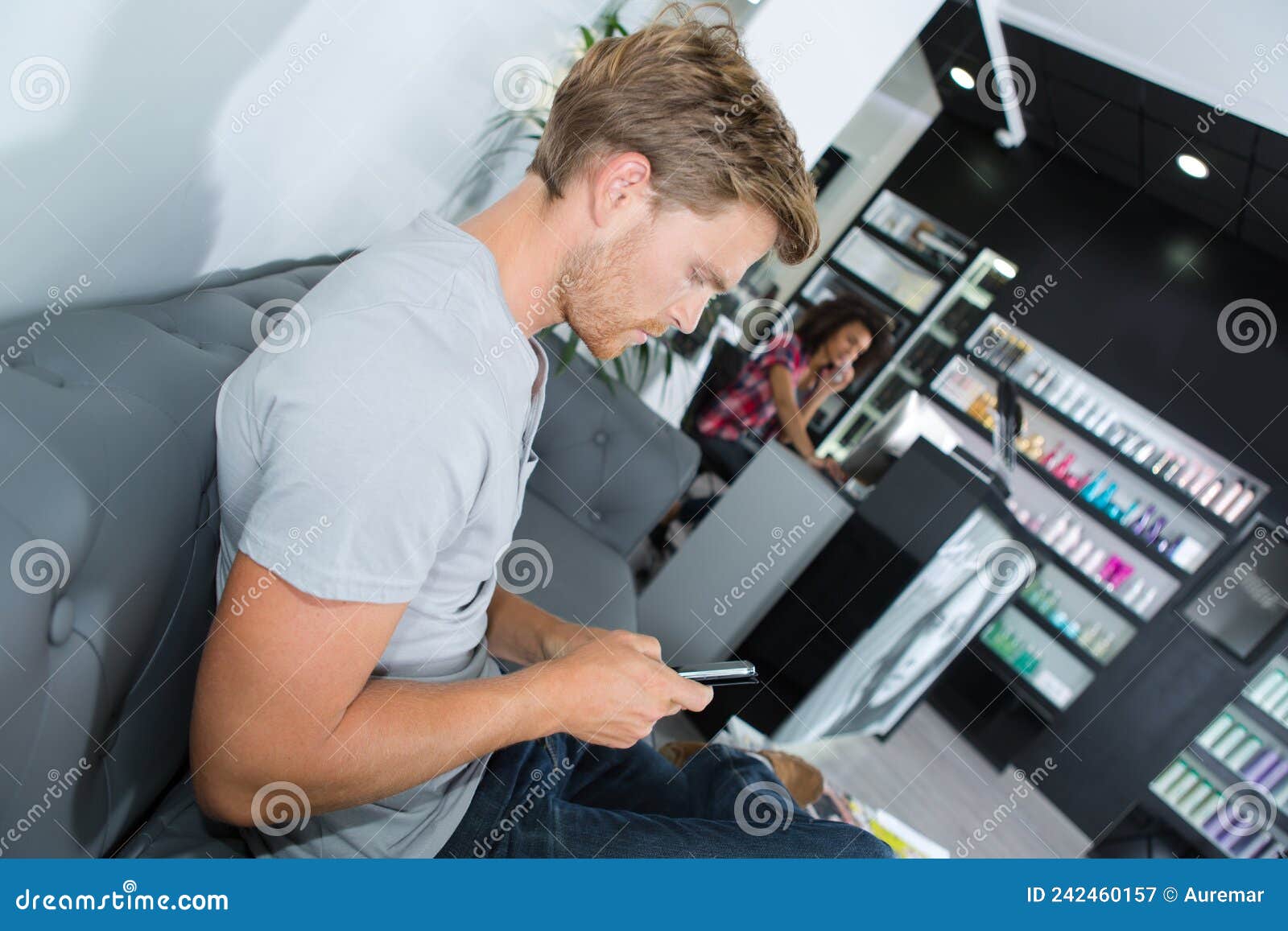Portrait Man Sending Message Stock Image - Image of cellular ...