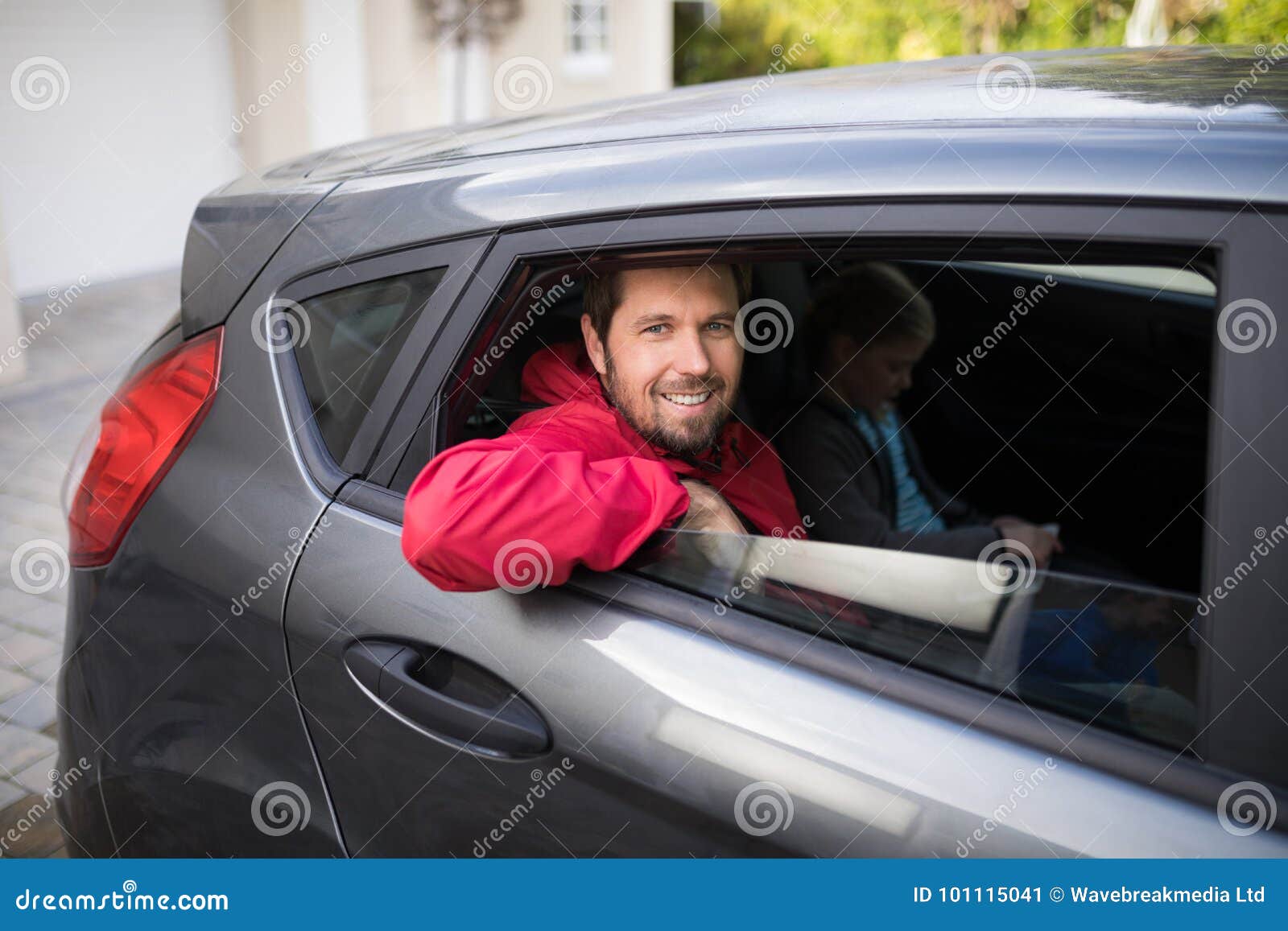 Man Sitting at the Back of the Car Stock Image - Image of journey ...
