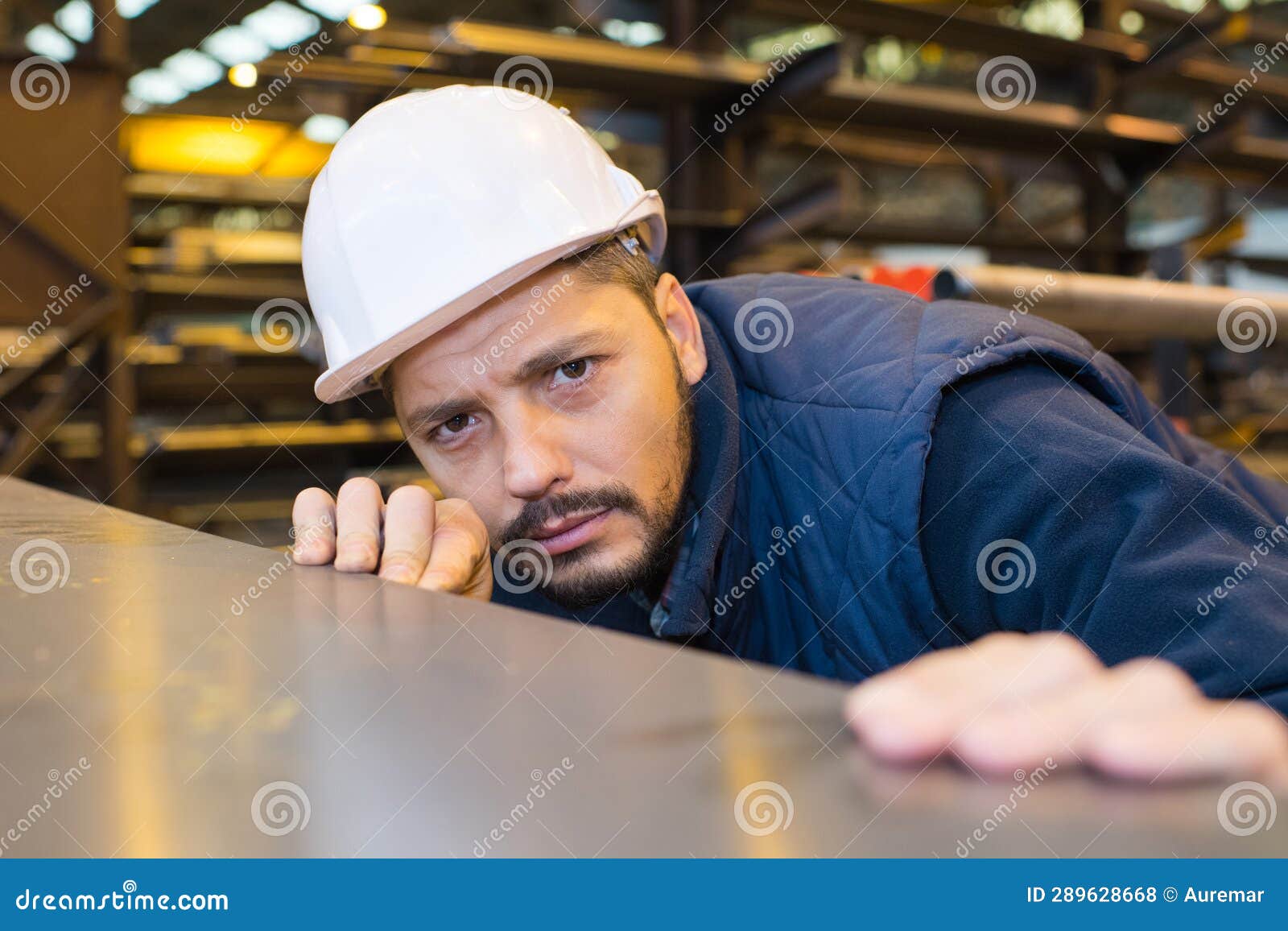 Portrait Metal Engineer Working at Factory Stock Photo - Image of ...