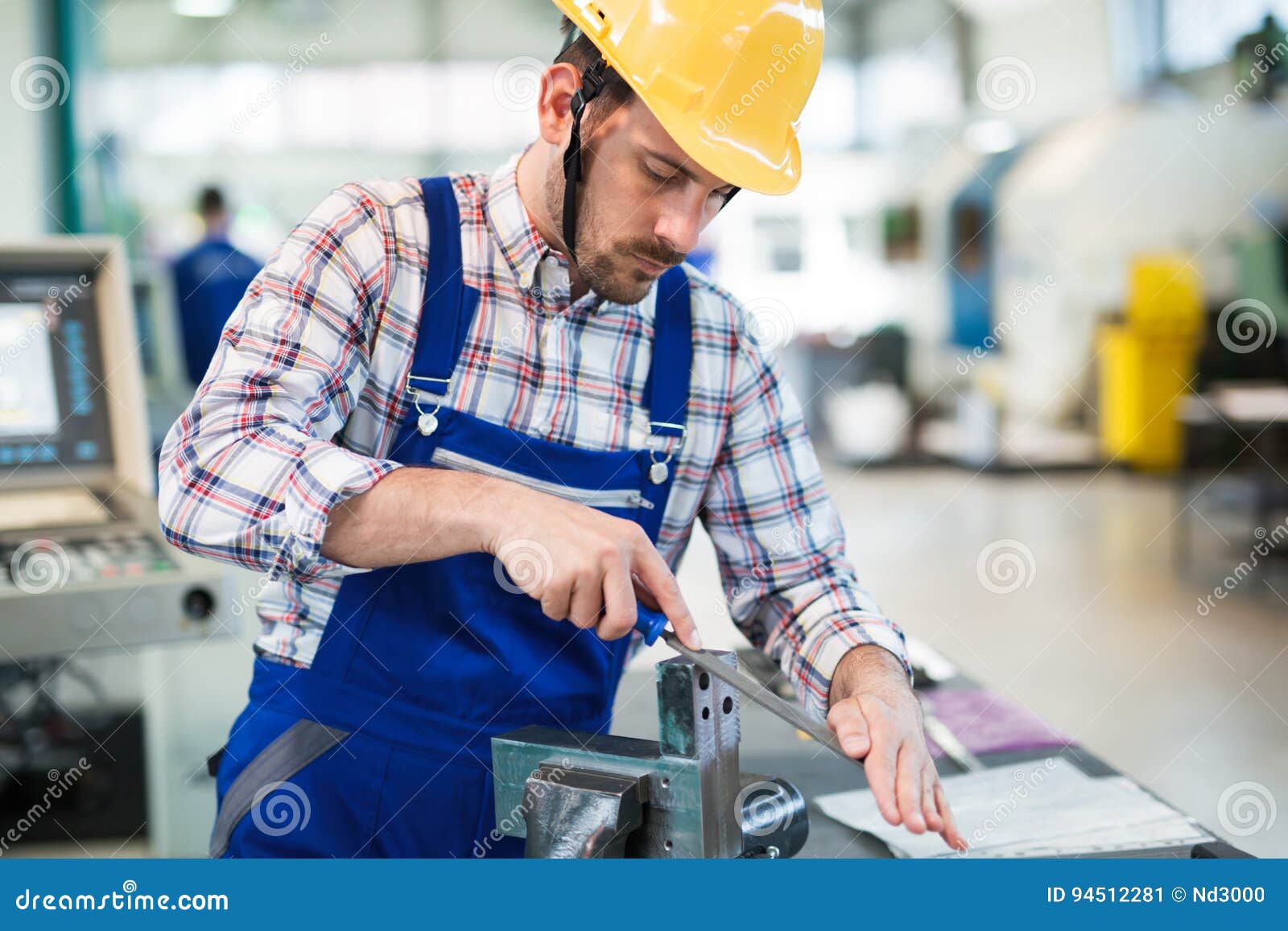 Portrait of an Metal Engineer Working at Factory Stock Image - Image of ...