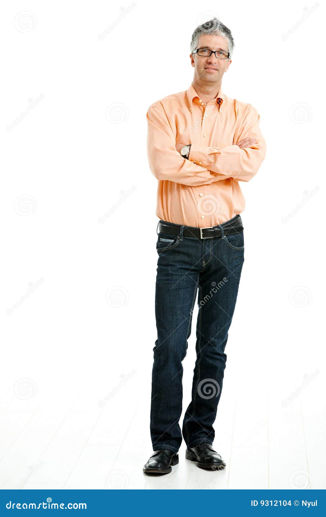 Portrait of mid-adult man stock photo. Image of grey, clothing - 9312104
