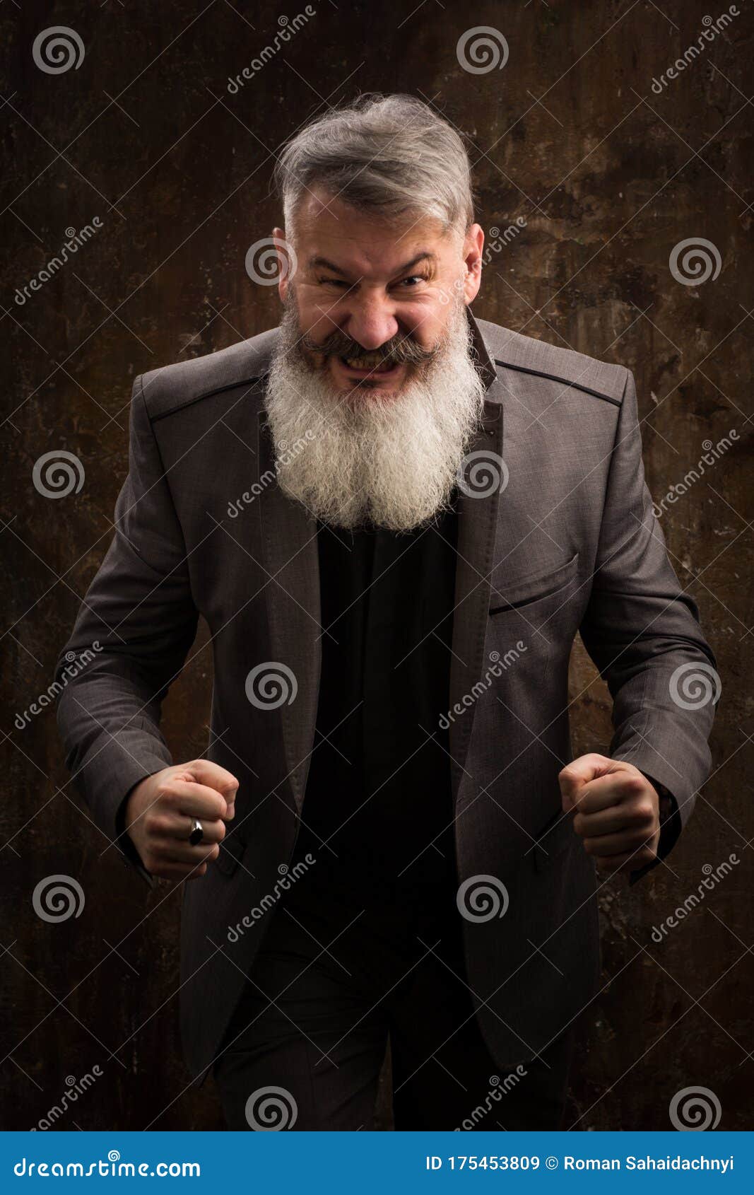 Portrait of a Middle Age Man with Beard and Mustache Posing in Formal ...