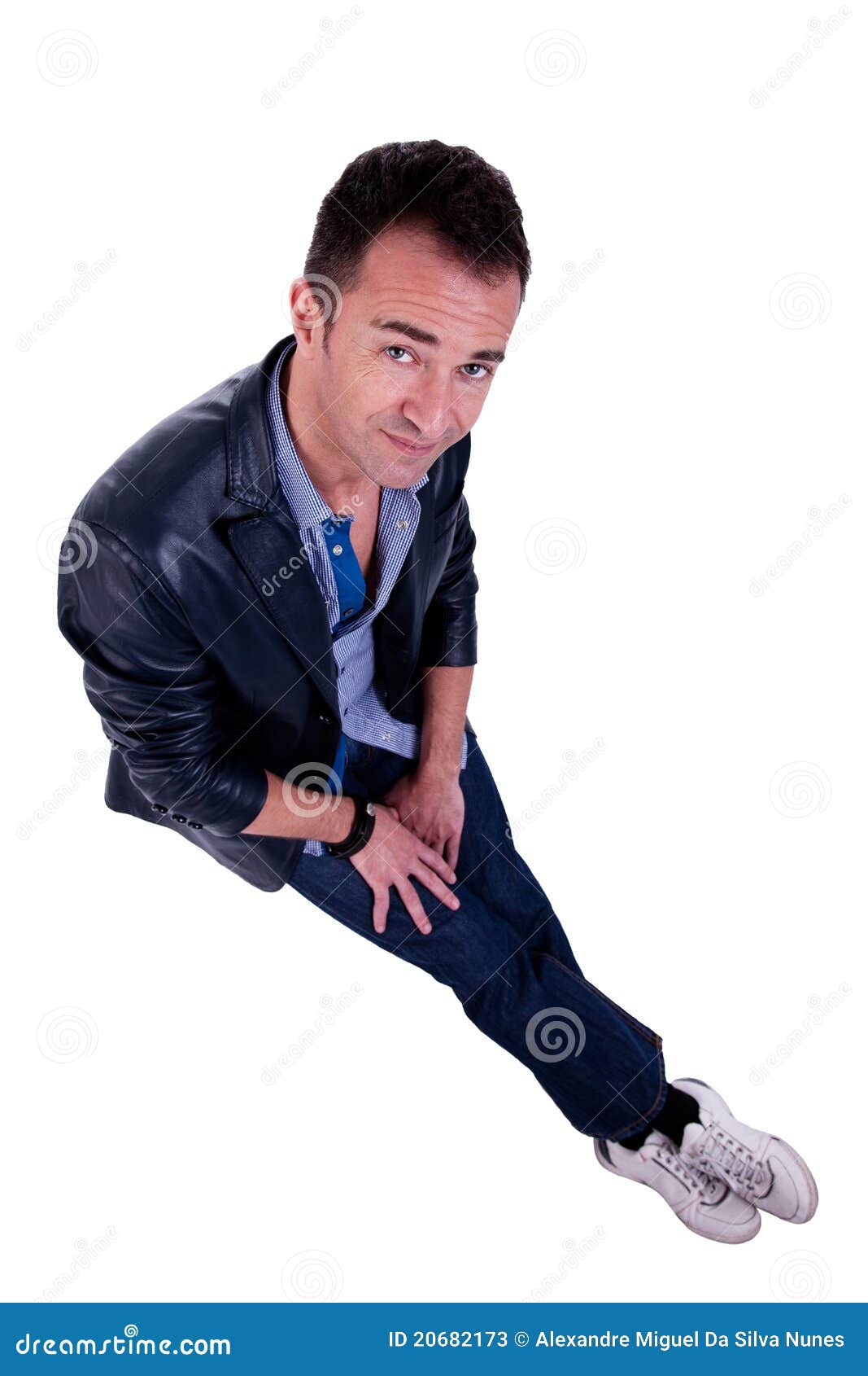 Portrait of a Middle-age Man, View from Above, Stock Image - Image of ...