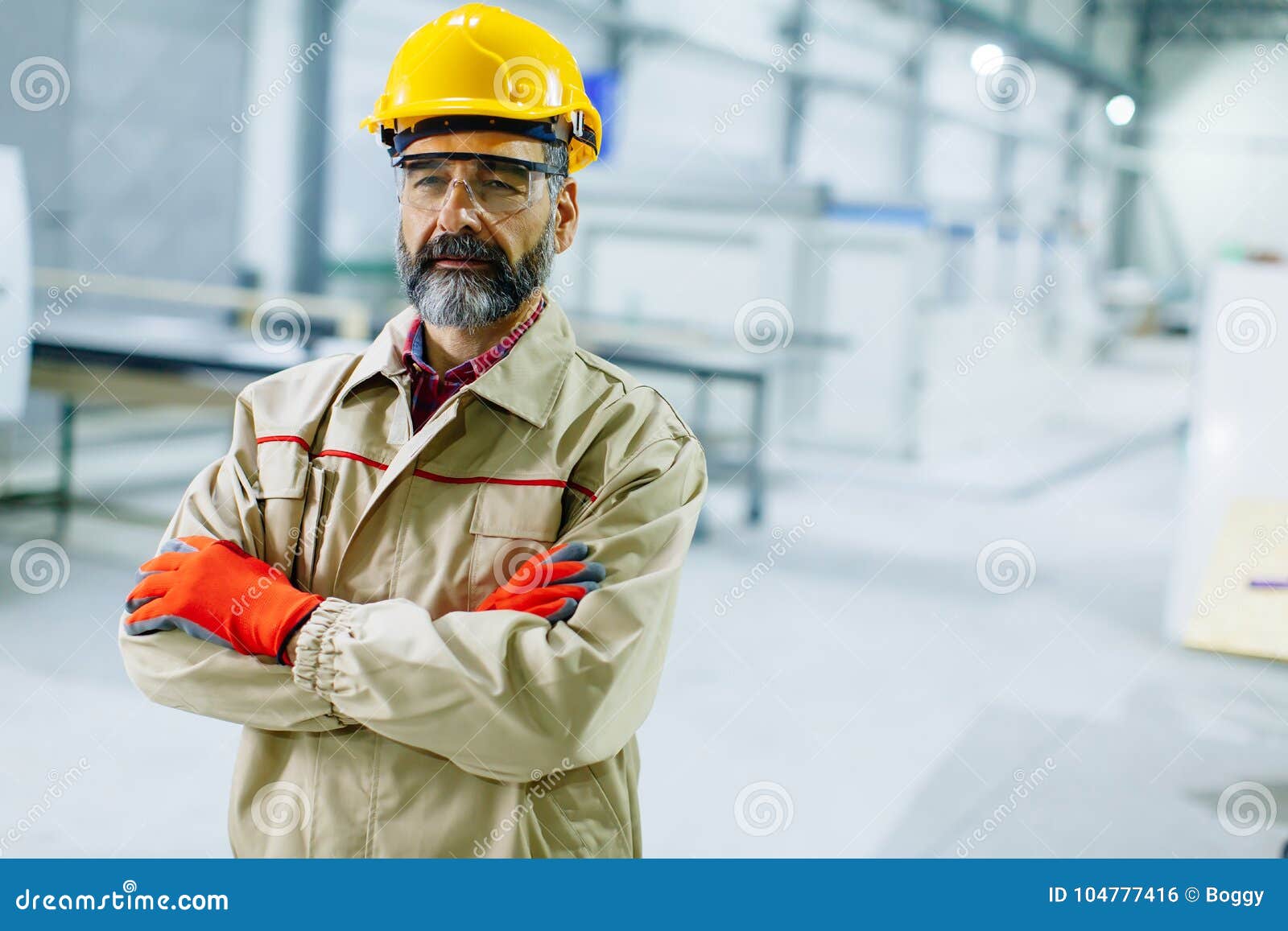 Middle-aged Engineer in Factory Stock Photo - Image of caucasian, suit ...