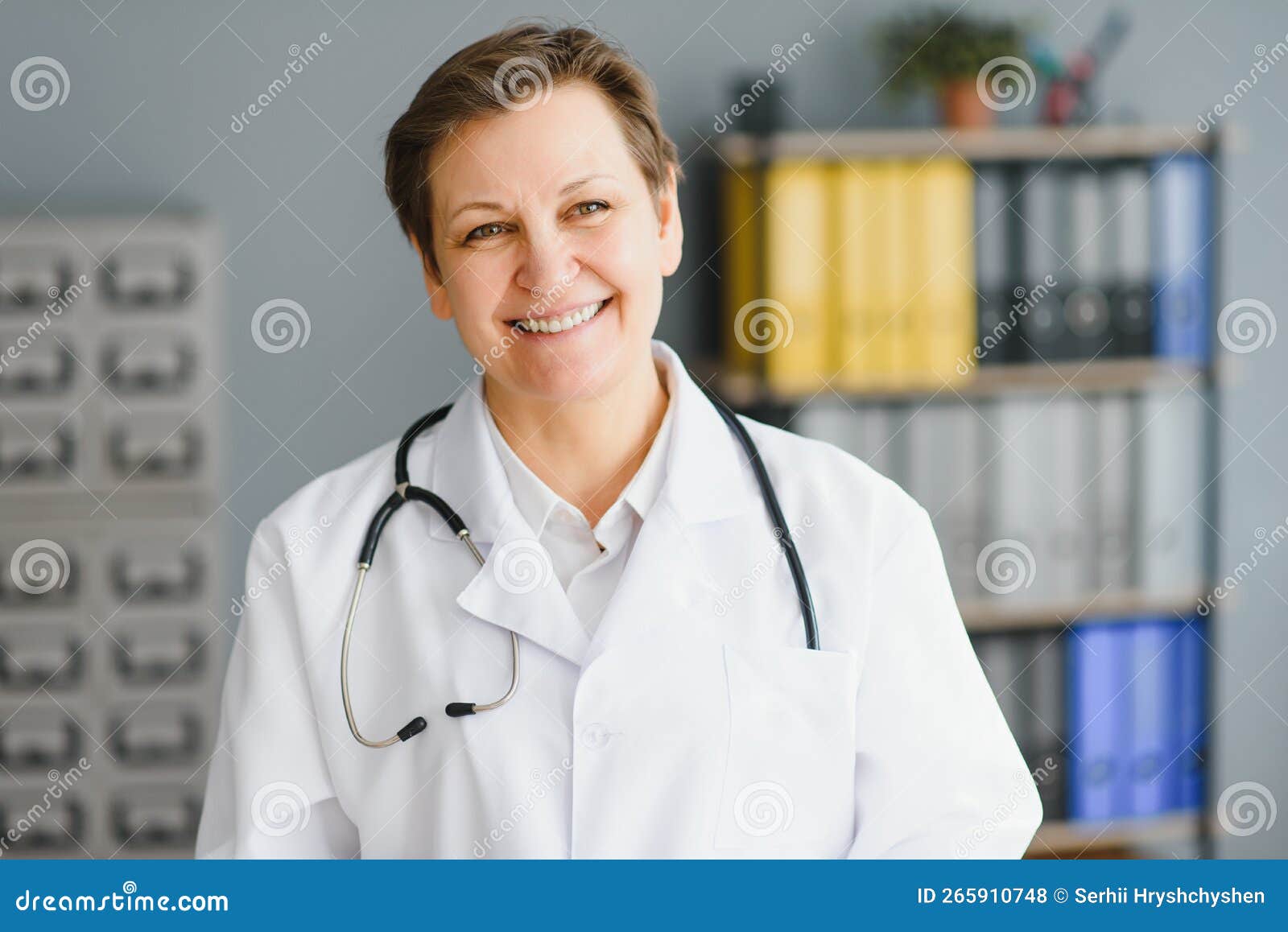 Portrait of a Middle Aged Female Doctor Stock Photo - Image of health ...