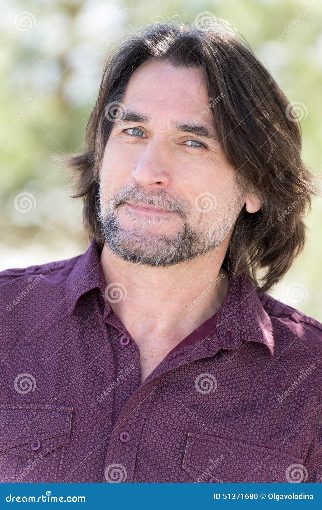 Portrait of a Middle-aged Man in Nature Stock Photo - Image of casual ...