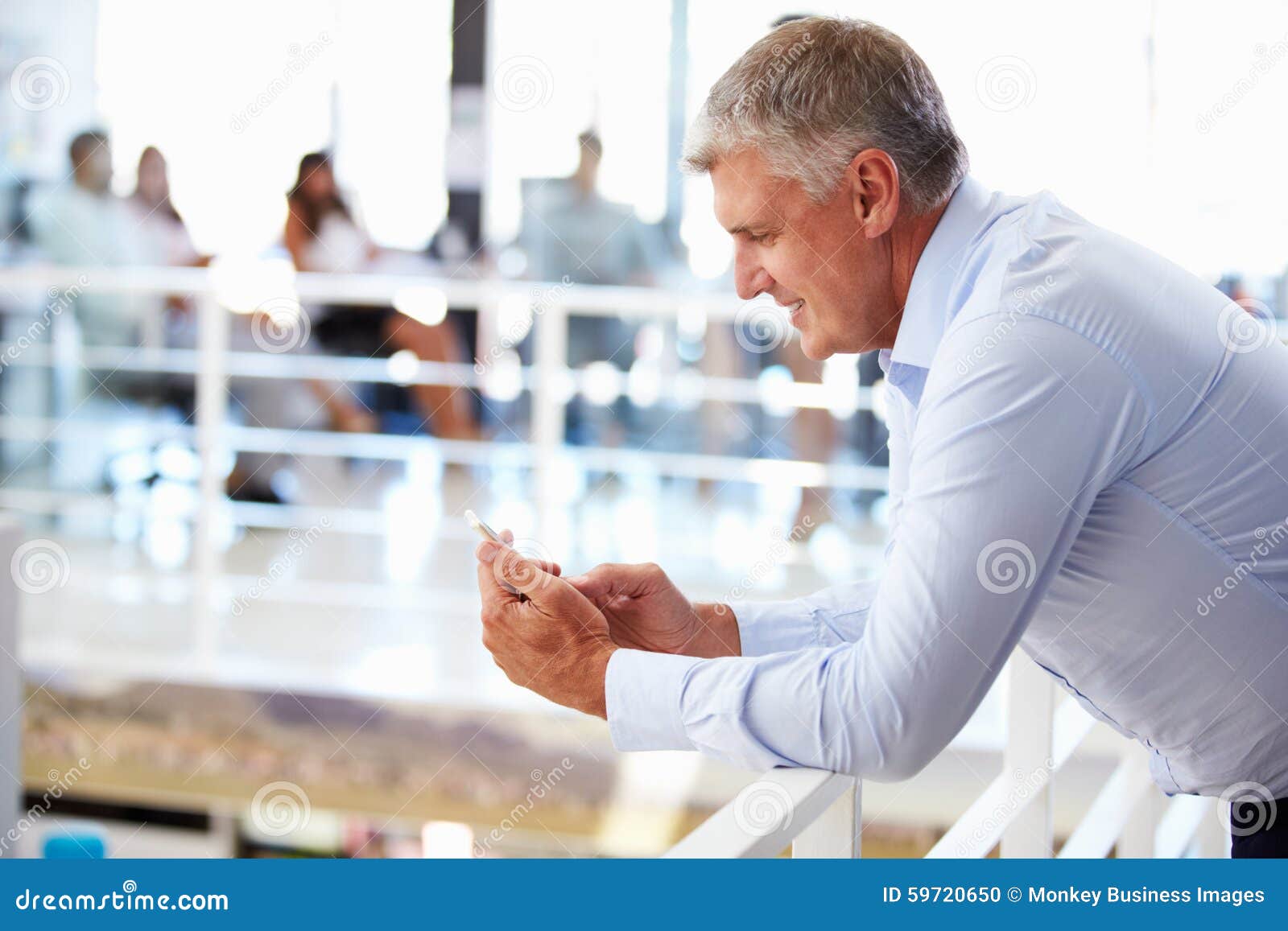 Portrait of Middle Aged Man in Office Using Smart Phone,phone Stock ...