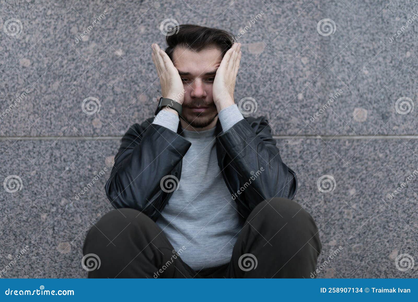 Portrait of a Middle-aged Man at the Time of a Panic Attack Stock Photo ...