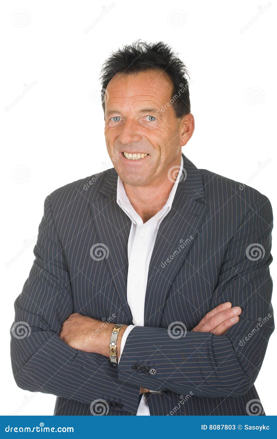 Portrait of a Middle Aged Smiling Man Stock Image - Image of happy ...