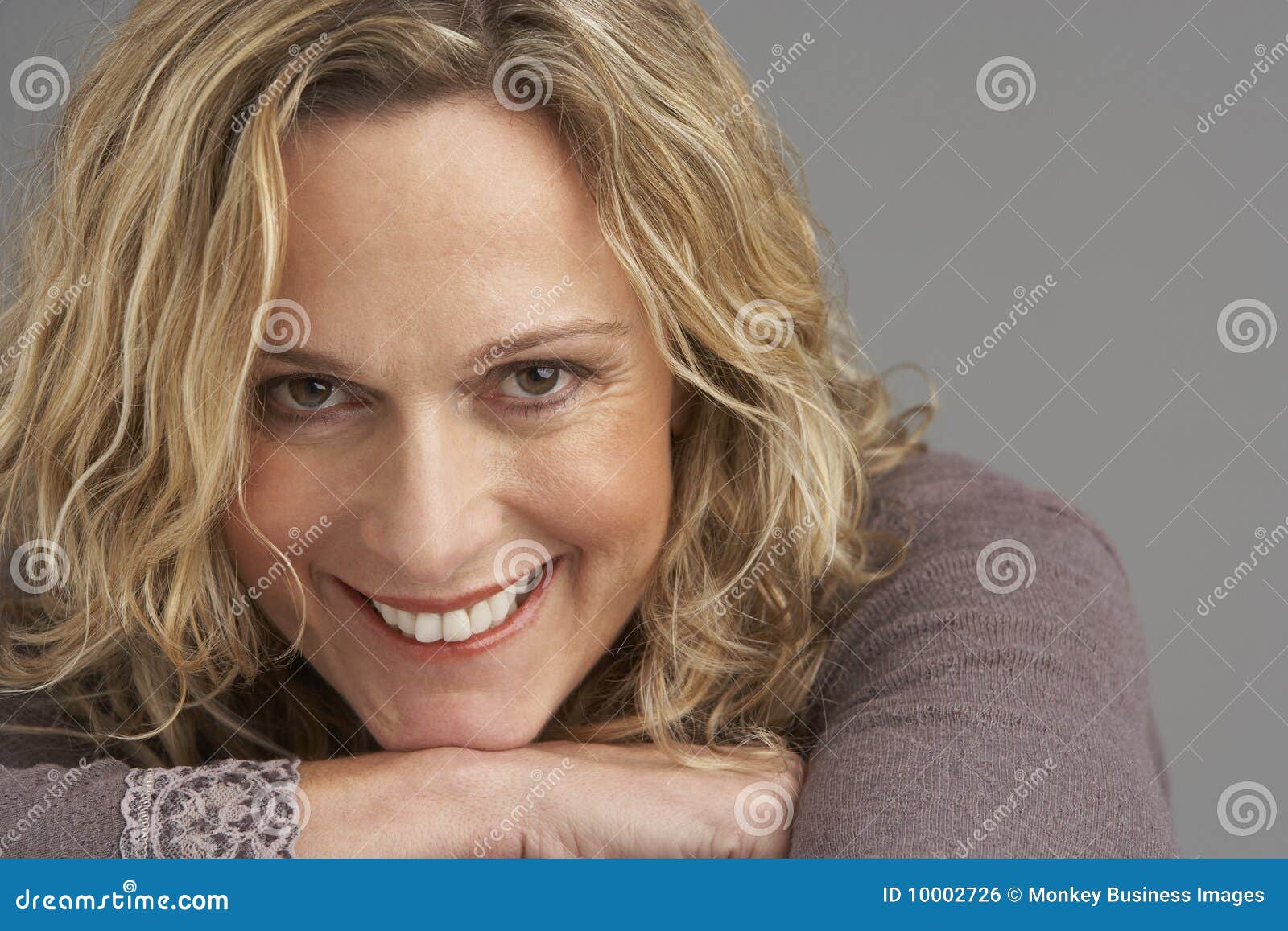 Portrait of Middle Aged Woman Stock Photo - Image of close, friendly ...