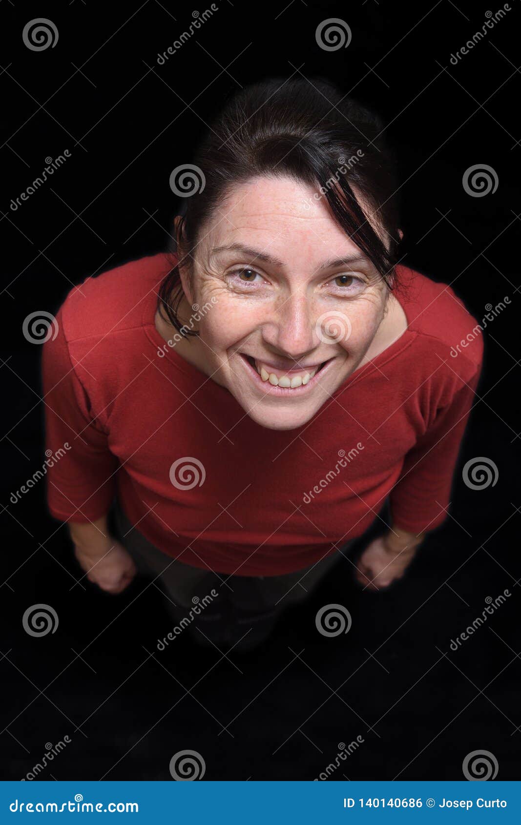 Portrait of a Middle-aged Woman Top View Stock Photo - Image of showing ...