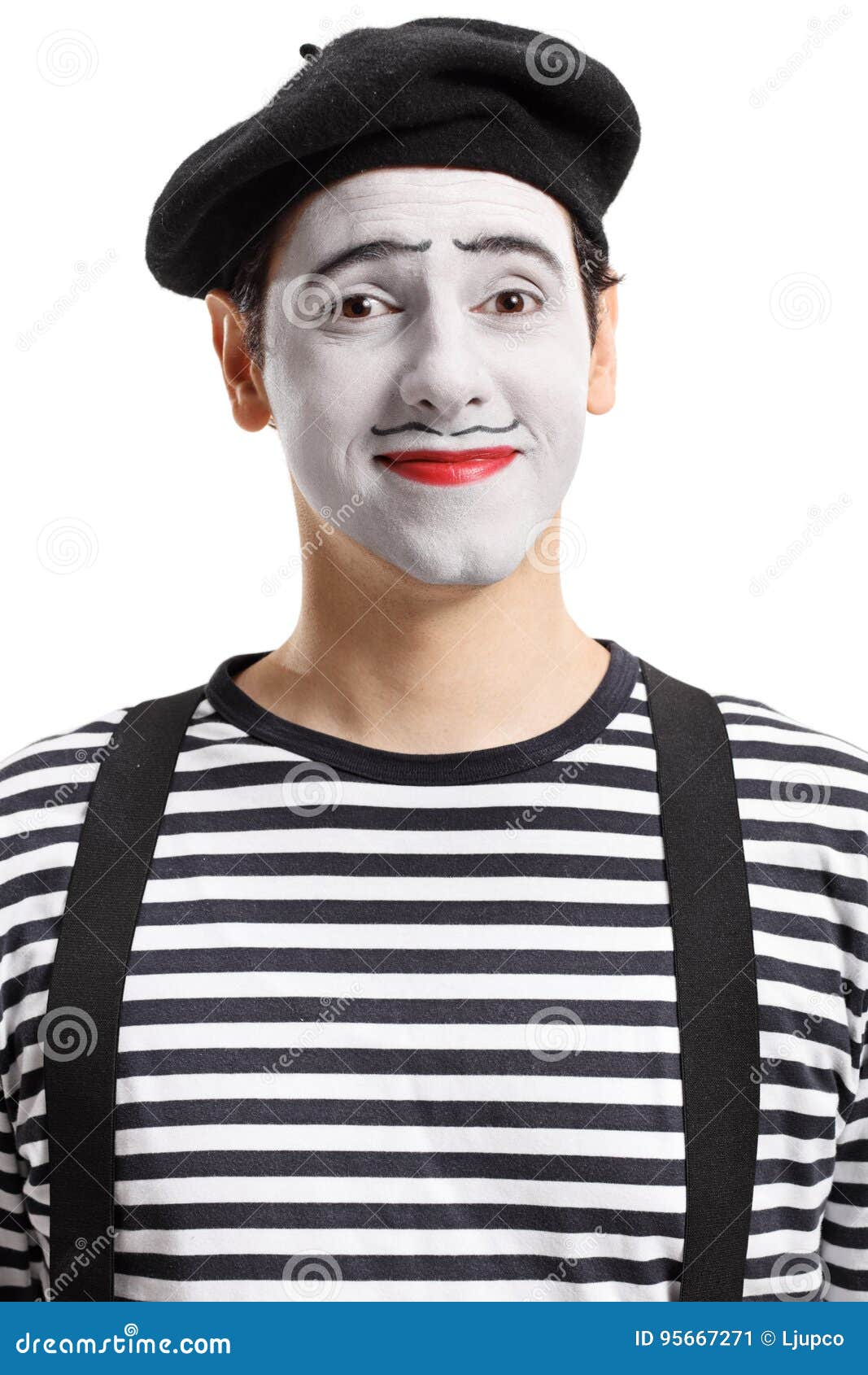 Portrait of a mime artist stock image. Image of white - 95667271