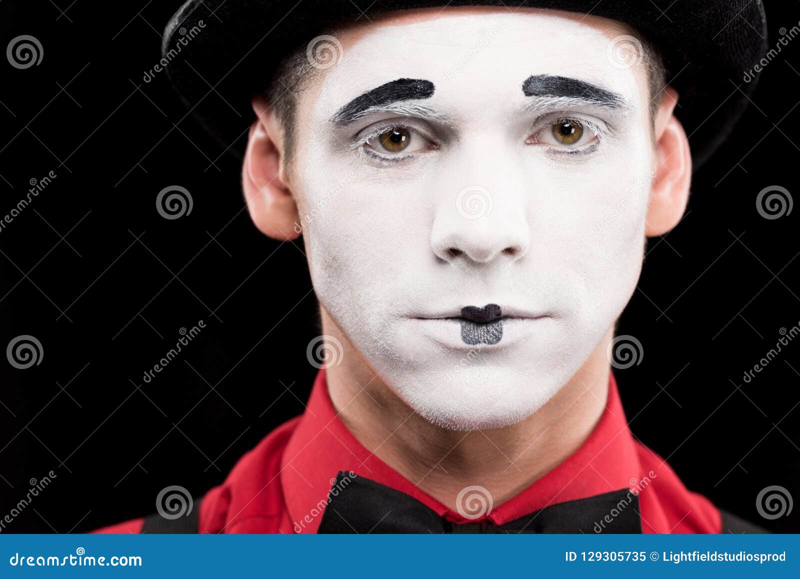 Portrait of Mime with Makeup Stock Image - Image of face, person: 129305735