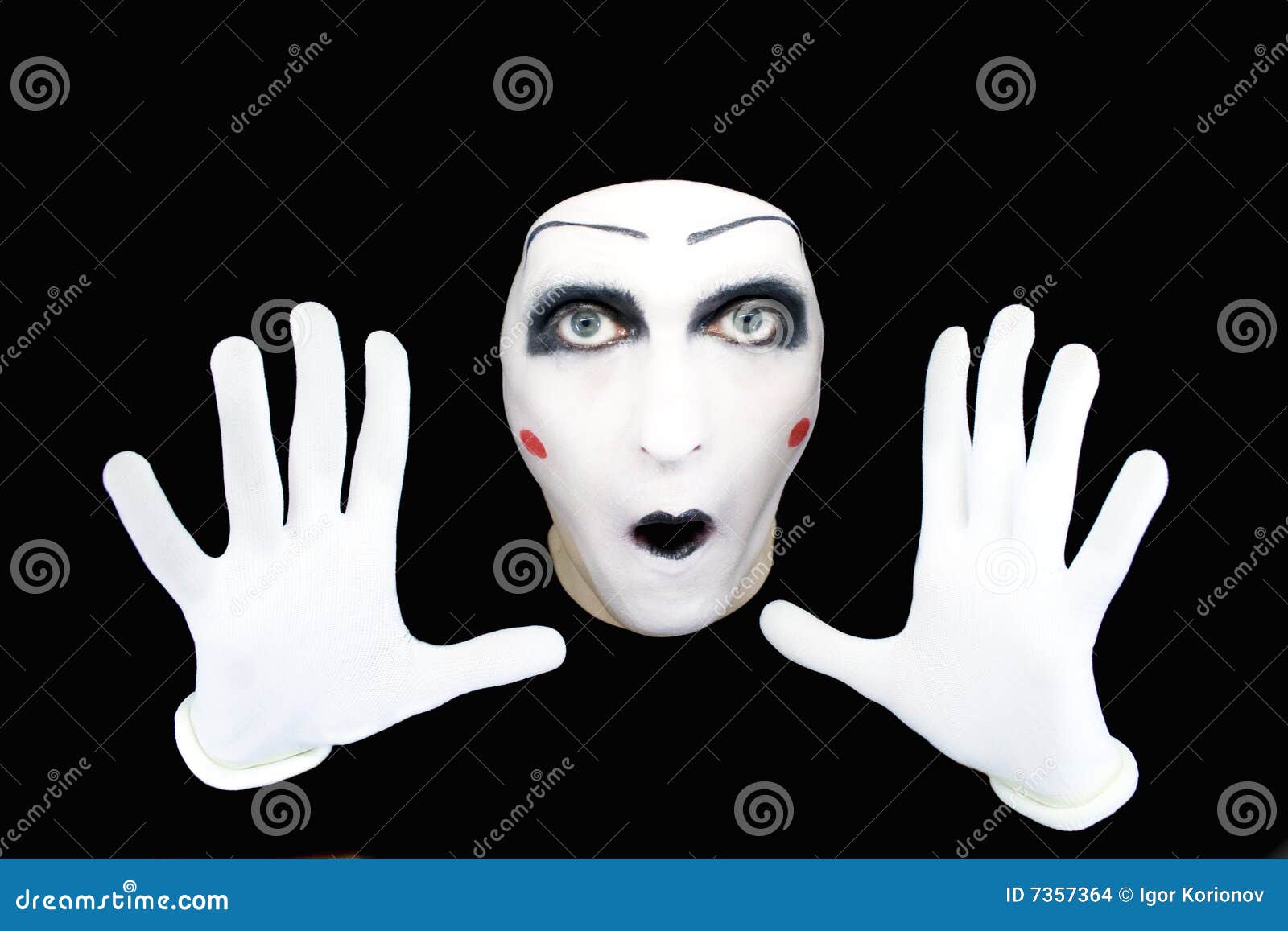 Portrait of the Mime in White Gloves Stock Photo - Image of sight ...