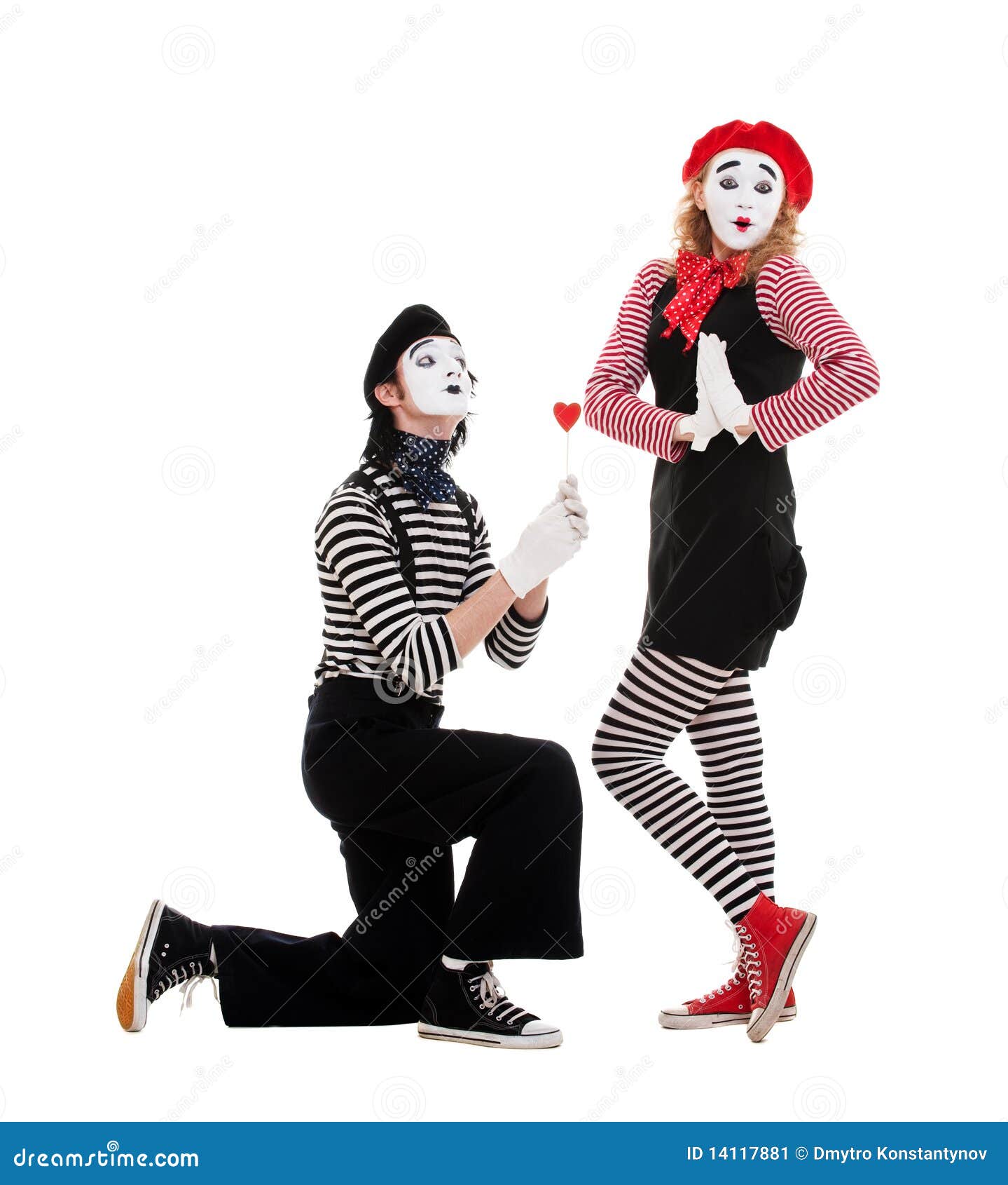 Portrait of Mimes. Couple in Love Stock Image - Image of face, actor ...