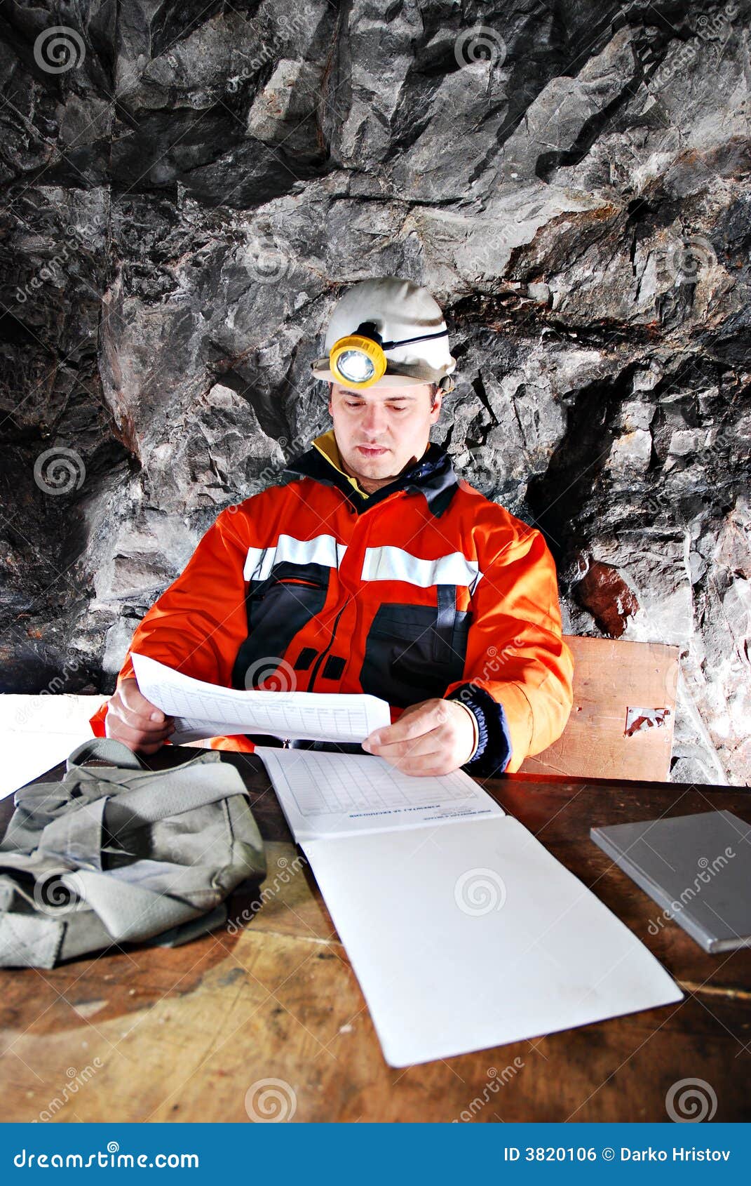 Portrait of a mine worker stock photo. Image of friendly - 3820106