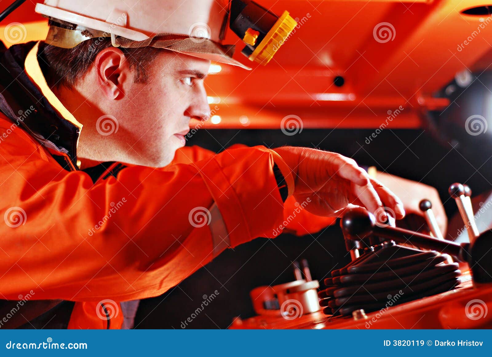 Portrait of a mine worker stock image. Image of lamp, lung - 3820119