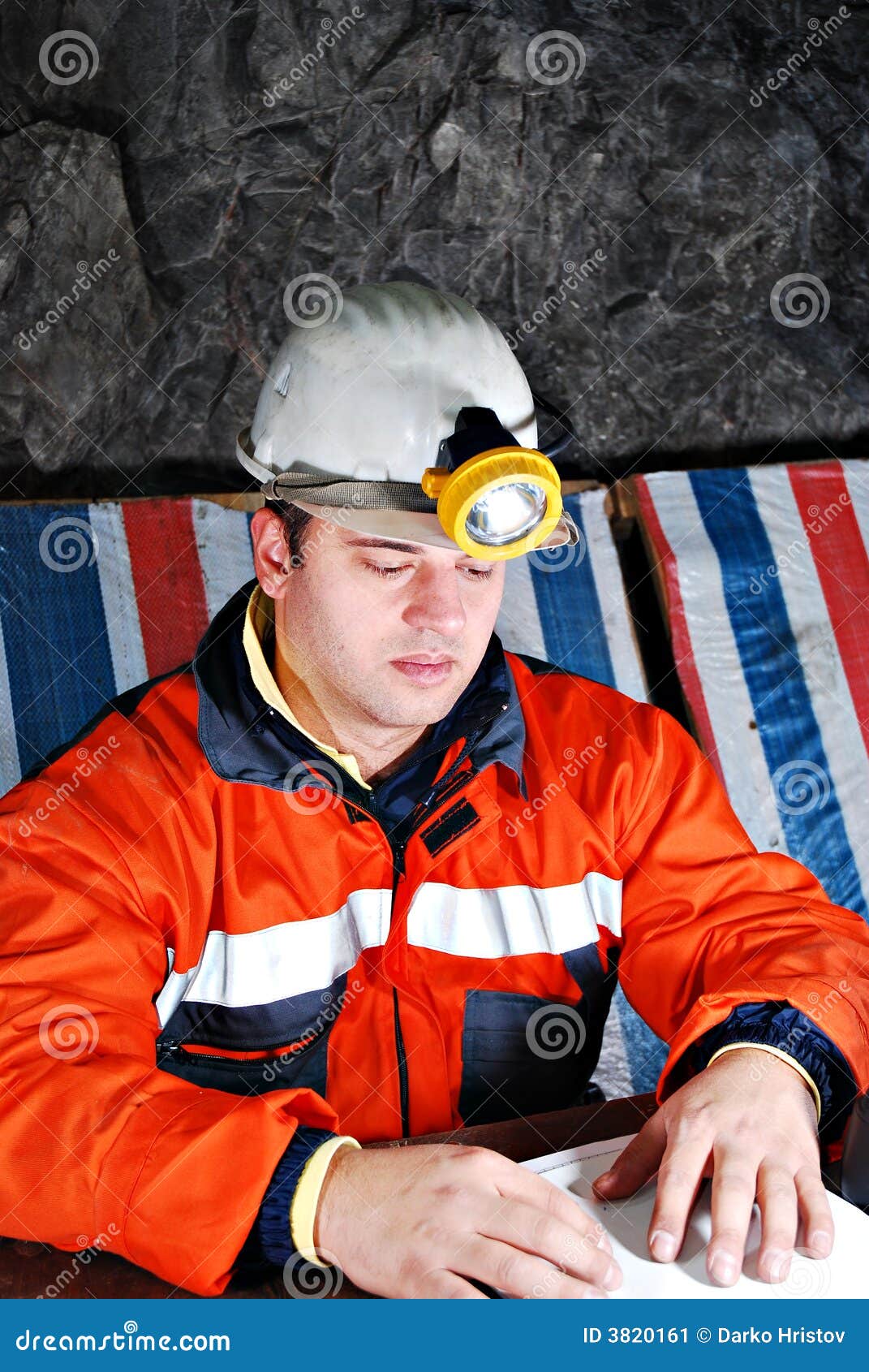 Portrait of a mine worker stock image. Image of friendly - 3820161
