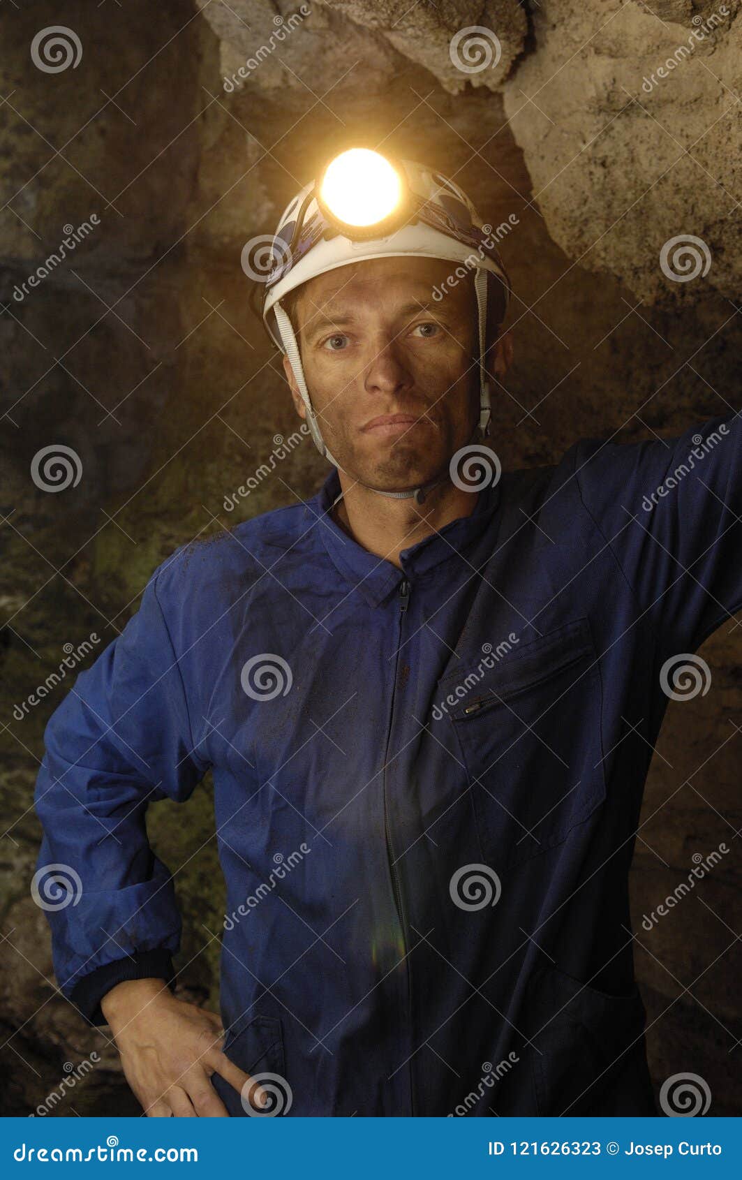 Portrait of a Miner Inside of Mine Stock Image - Image of mining ...