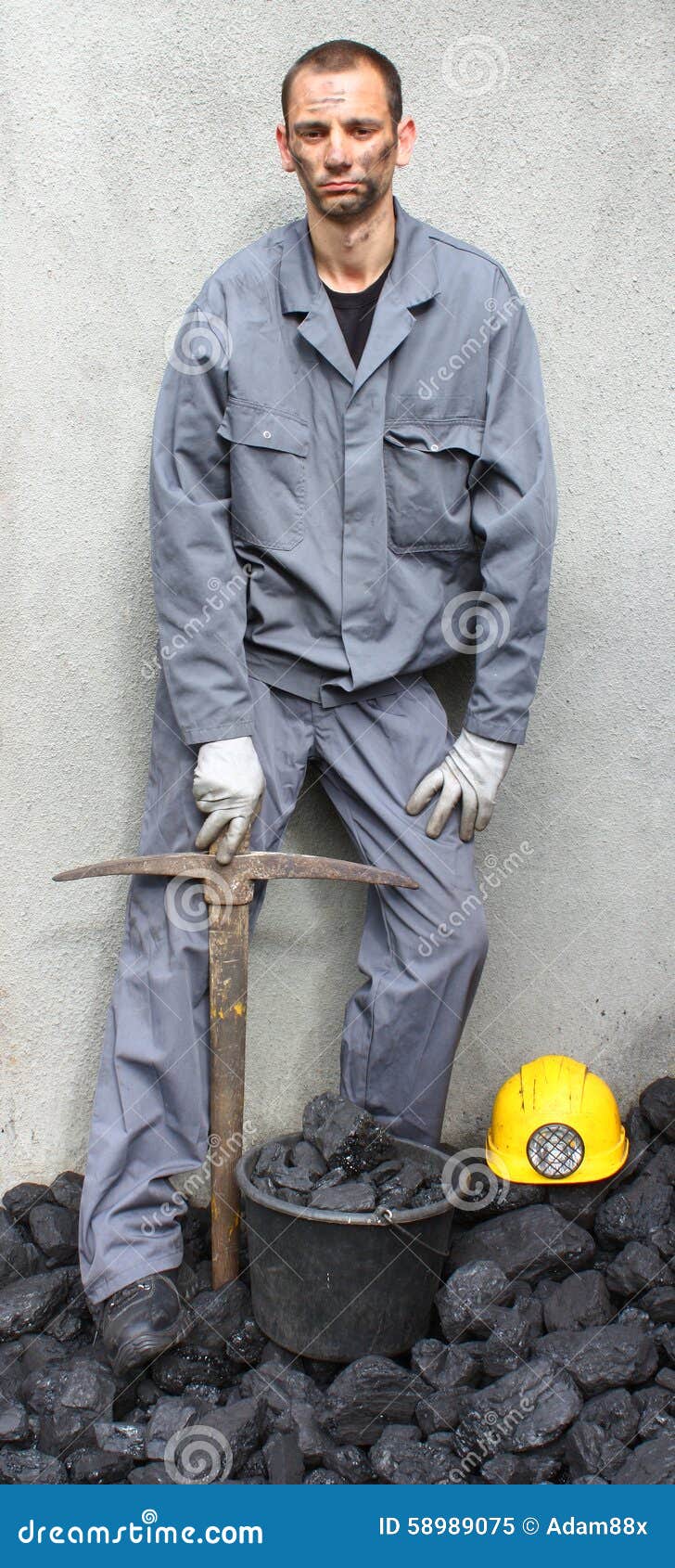 Portrait of a miner stock image. Image of cube, load - 58989075