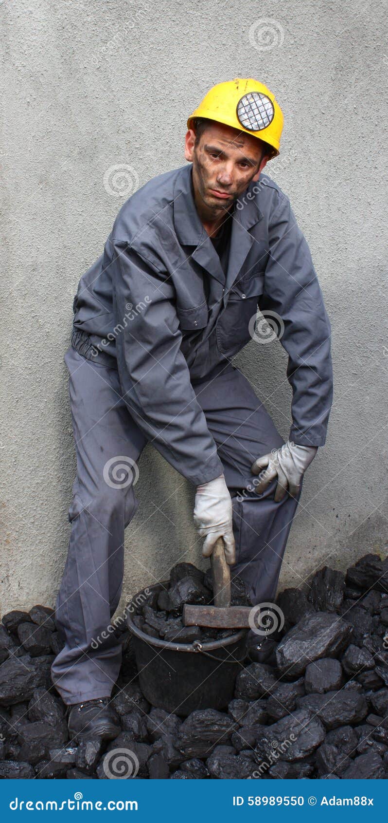 Portrait of a miner stock photo. Image of hammer, exploitation - 58989550