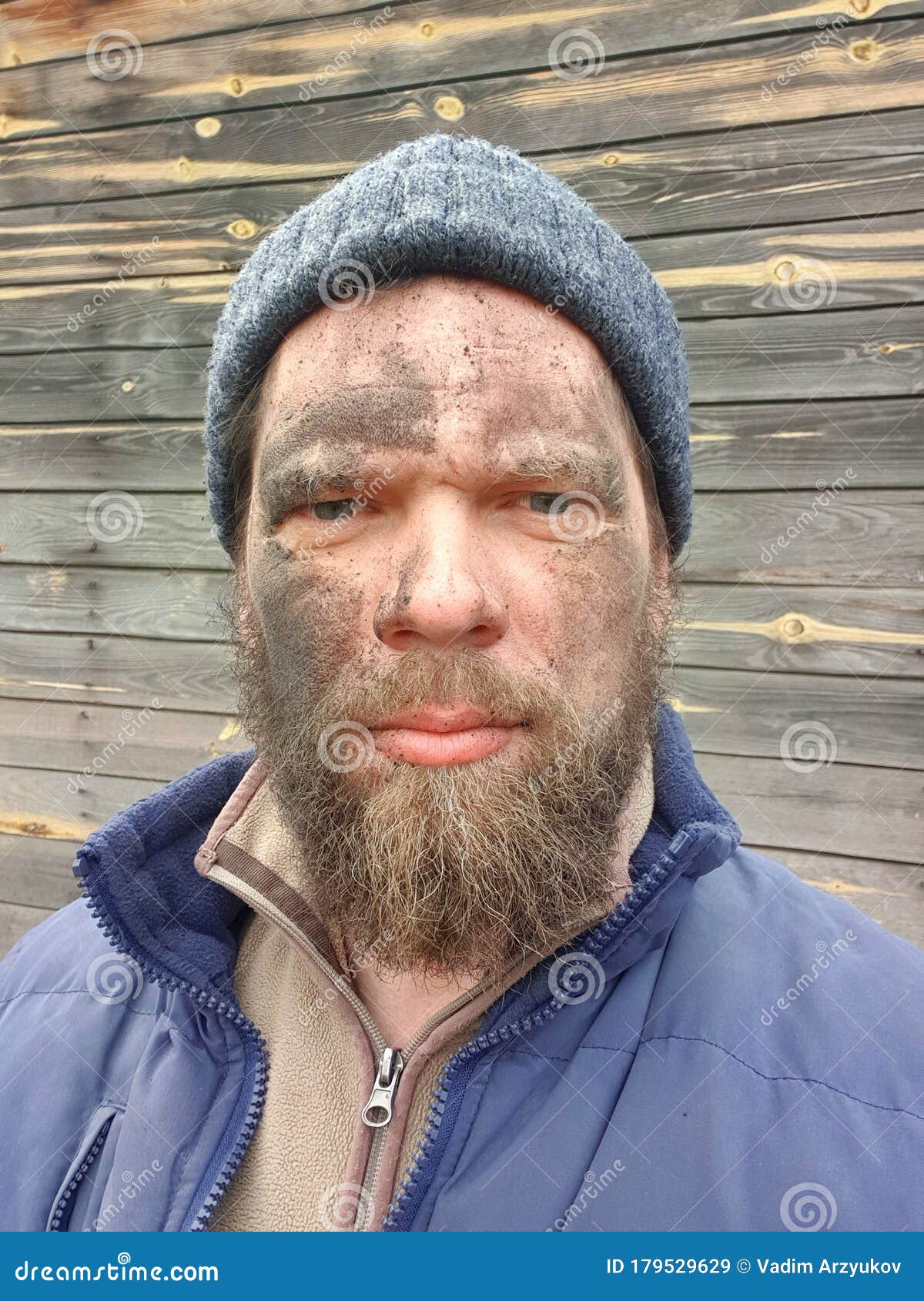 Portrait of a Miner after Working in the Mine, the Dirty Face of a ...