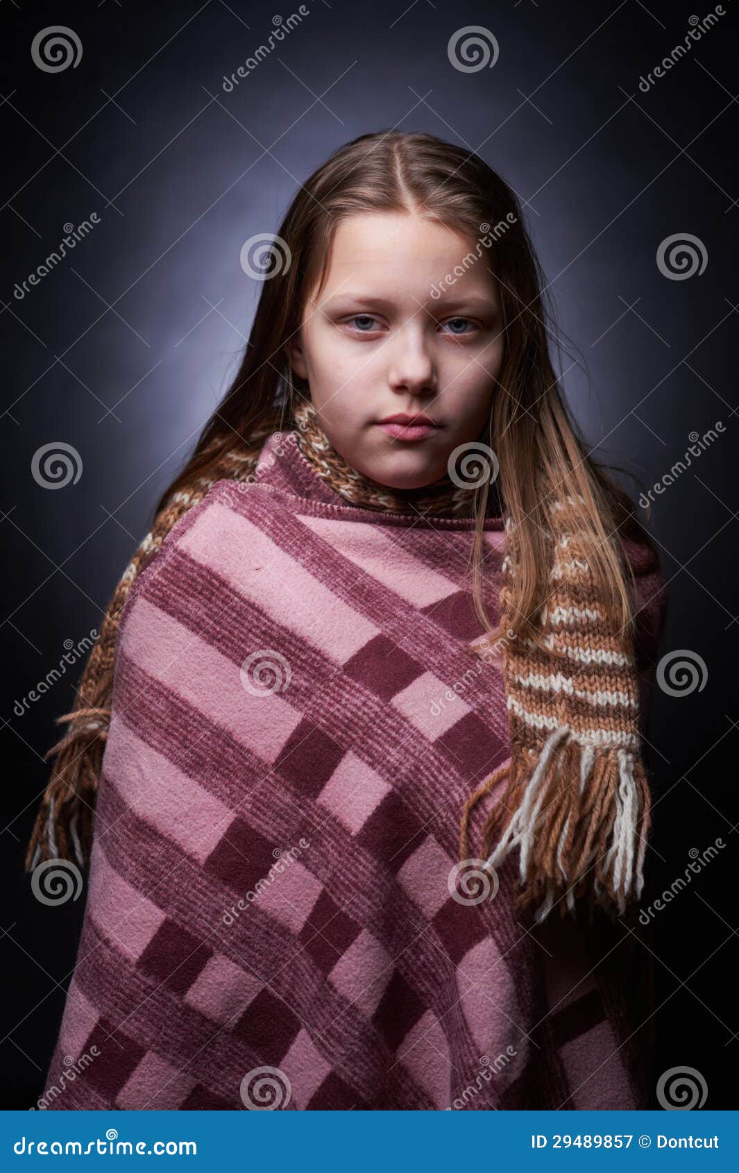 Portrait of a Miserable Little Girl Stock Image - Image of despair ...