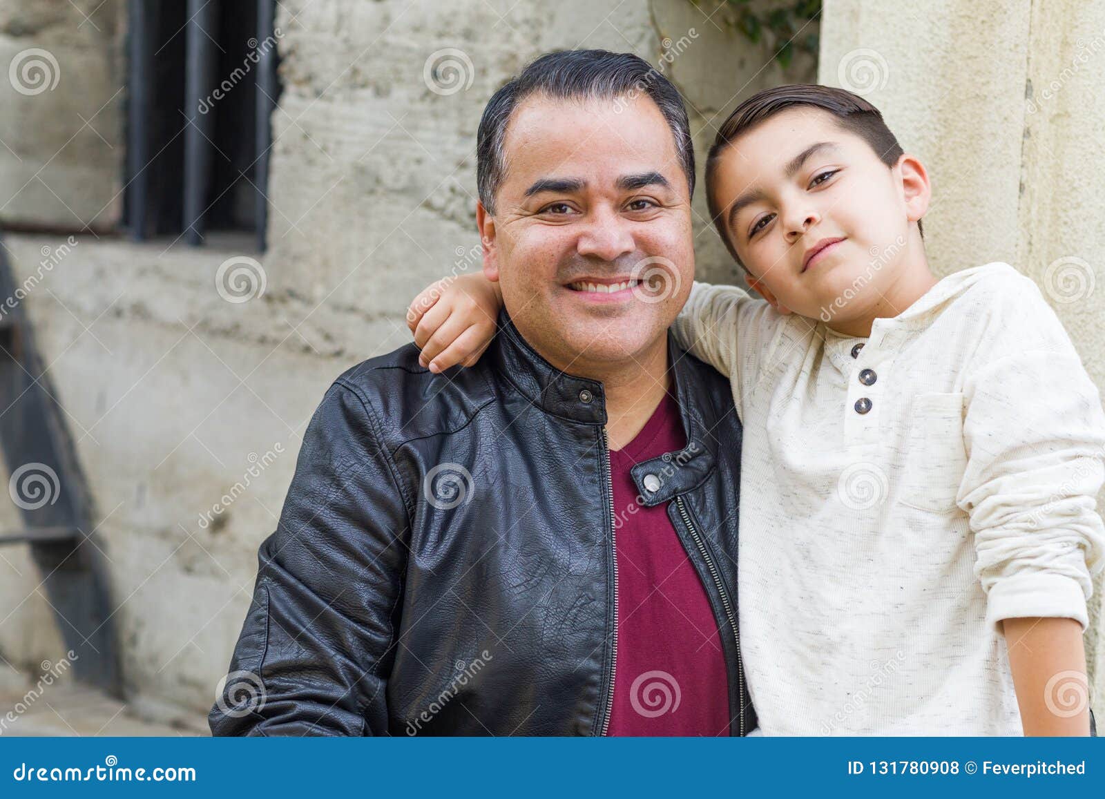 Mixed Race Hispanic and Caucasian Son and Father Stock Photo - Image of ...