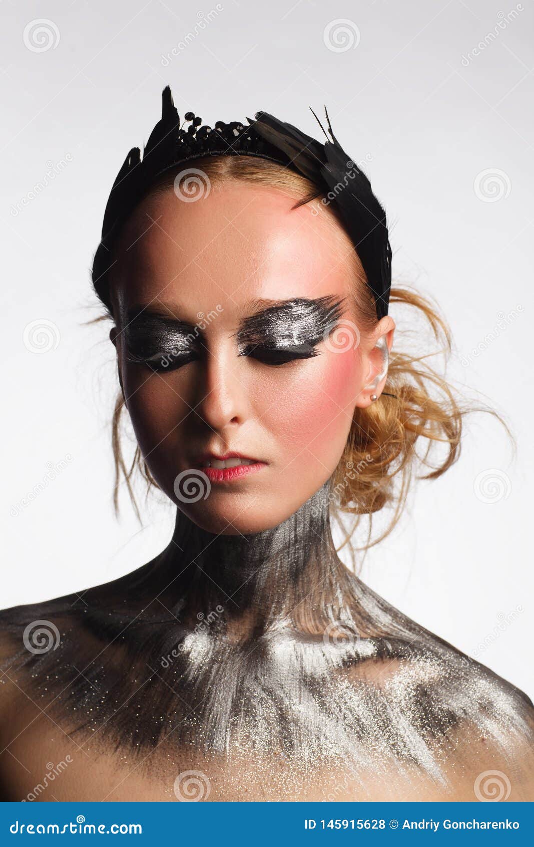 Portrait of a Model in Creative Expressive Style. Studio Photo Session ...