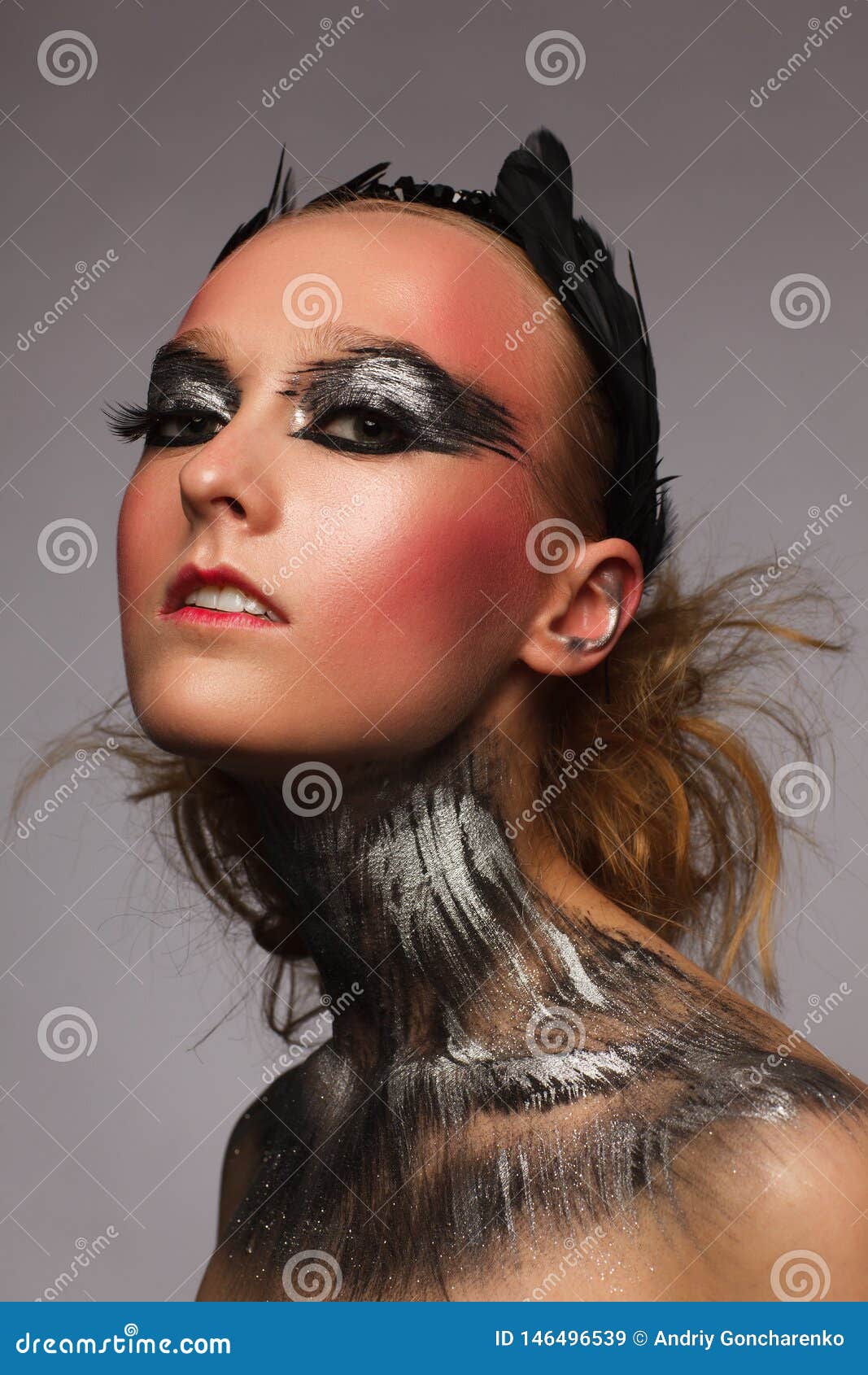 Portrait of a Model in Creative Expressive Style. Studio Photo Session ...