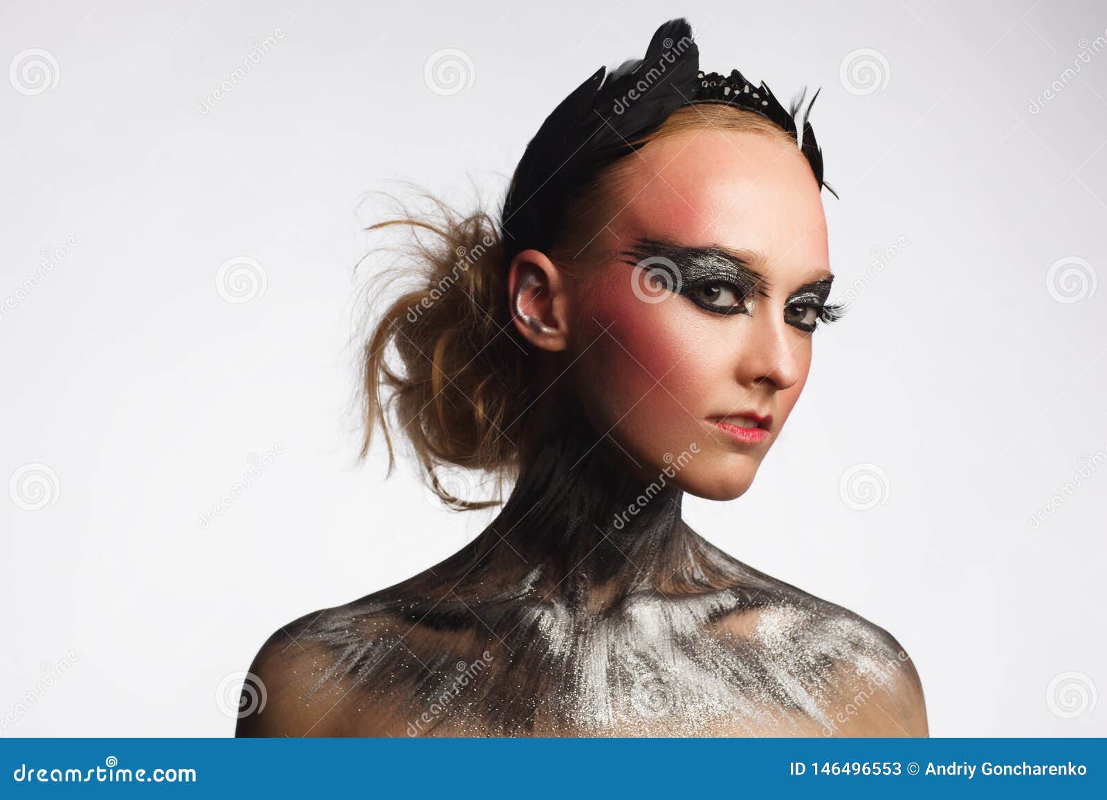 Portrait of a Model in Creative Expressive Style. Studio Photo Session ...