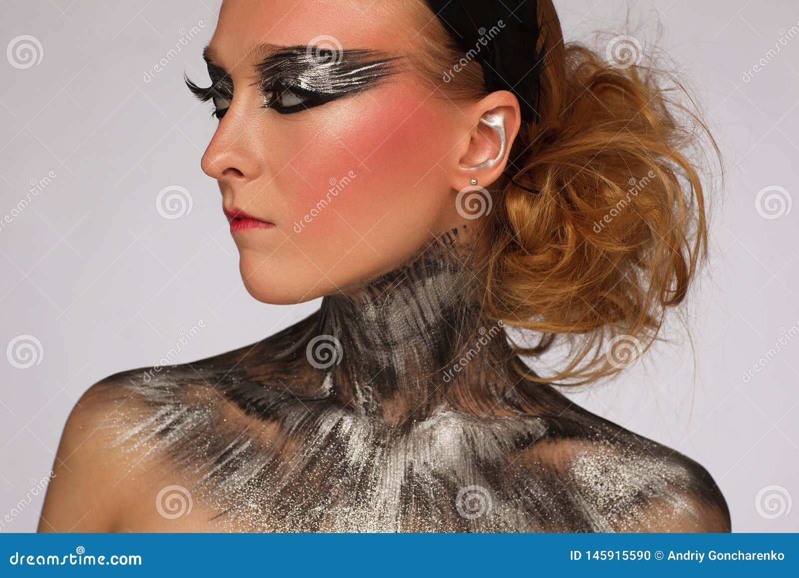 Portrait of a Model in Creative Expressive Style. Studio Photo Session ...