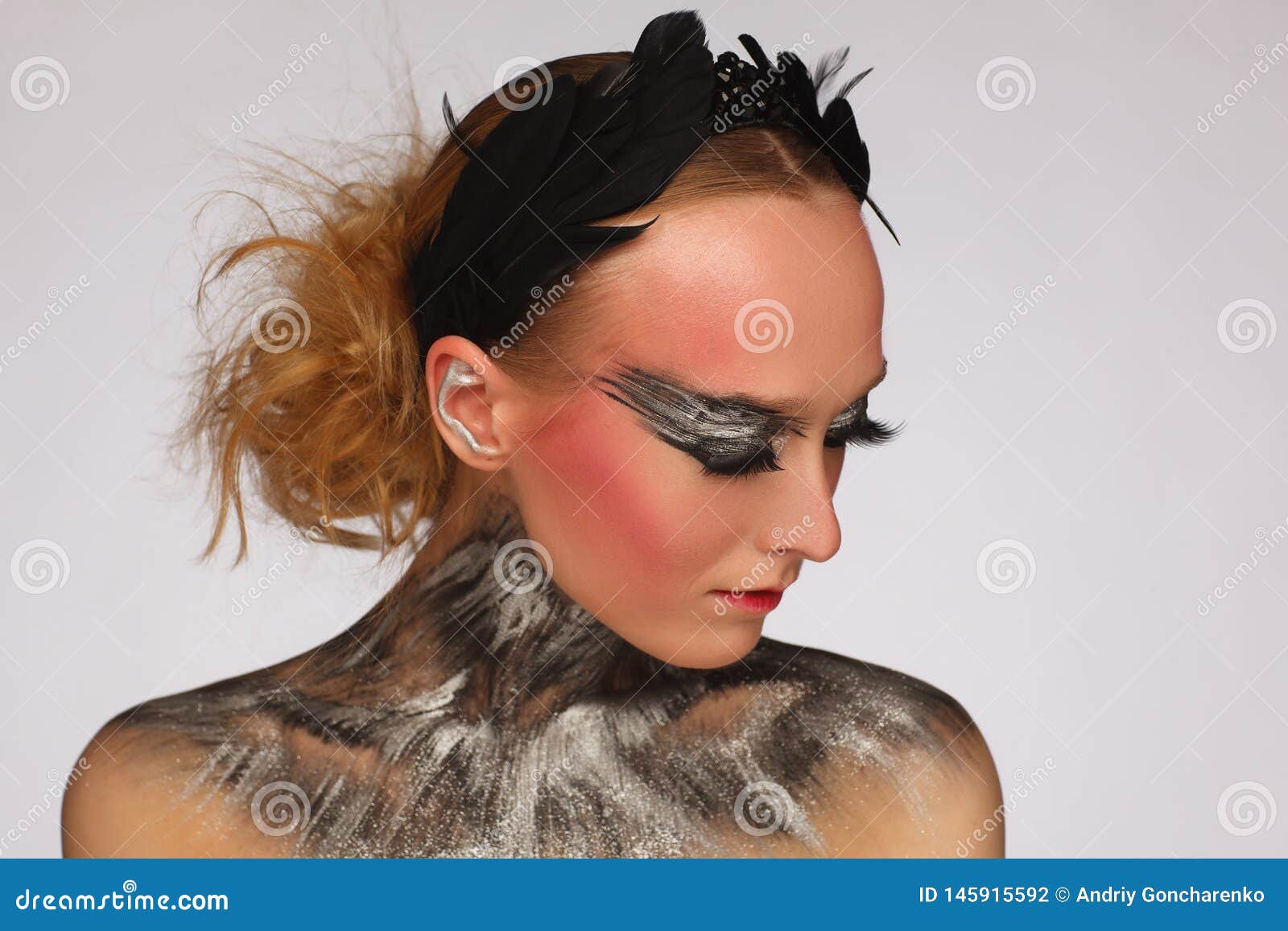 Portrait of a Model in Creative Expressive Style. Studio Photo Session ...