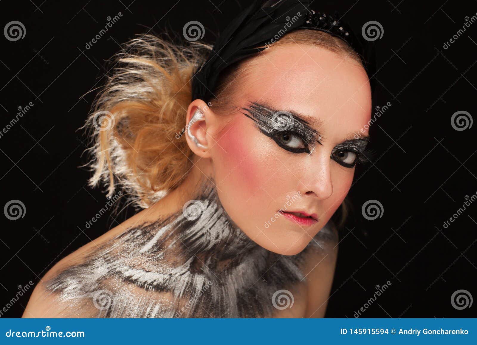 Portrait of a Model in Creative Expressive Style. Studio Photo Session ...