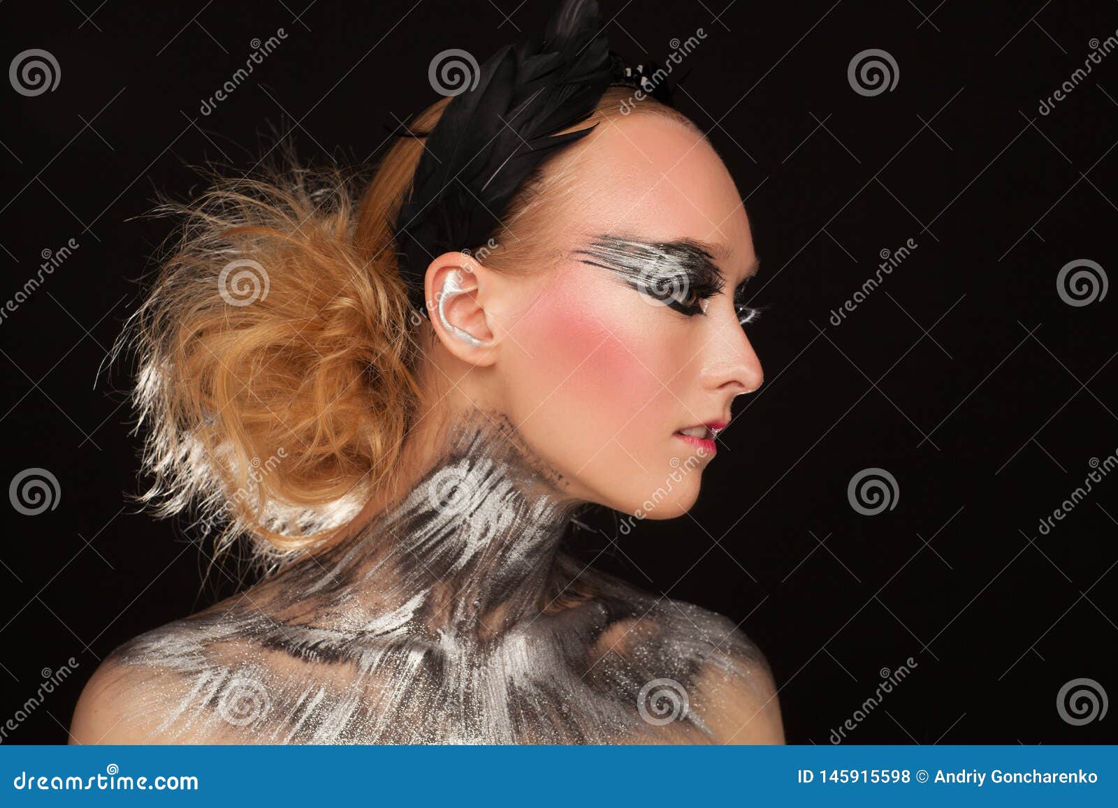 Portrait of a Model in Creative Expressive Style. Studio Photo Session ...