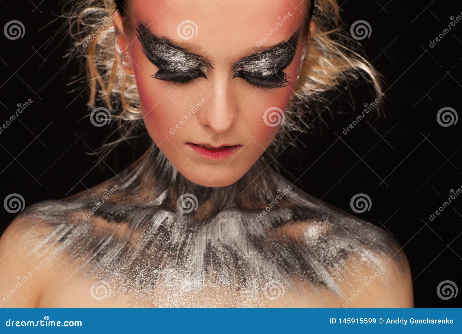 Portrait of a Model in Creative Expressive Style. Studio Photo Session ...