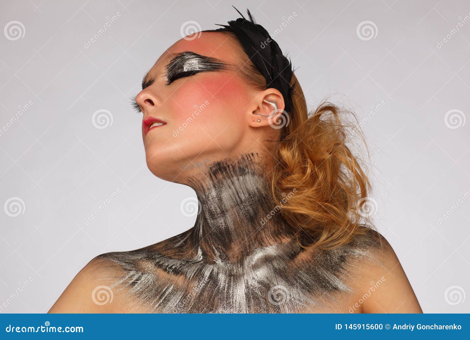 Portrait of a Model in Creative Expressive Style. Studio Photo Session ...