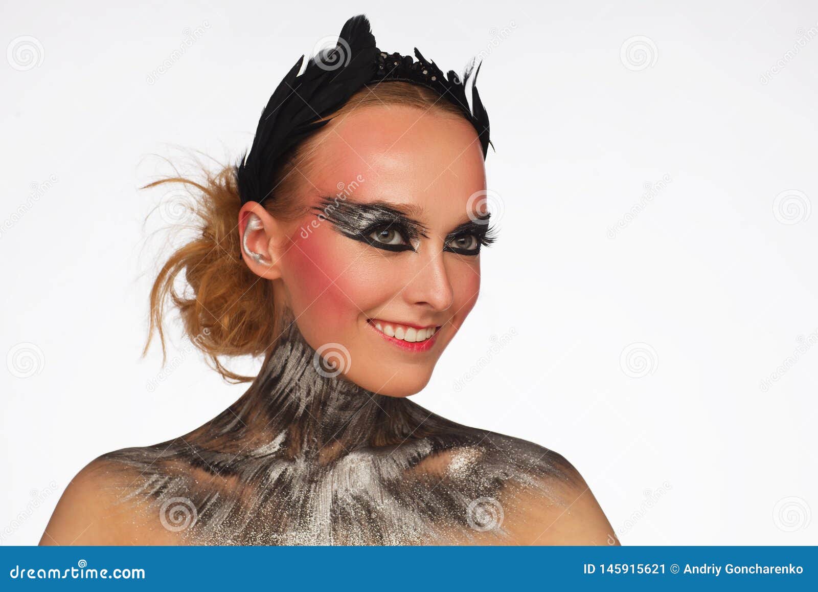 Portrait of a Model in Creative Expressive Style. Studio Photo Session ...