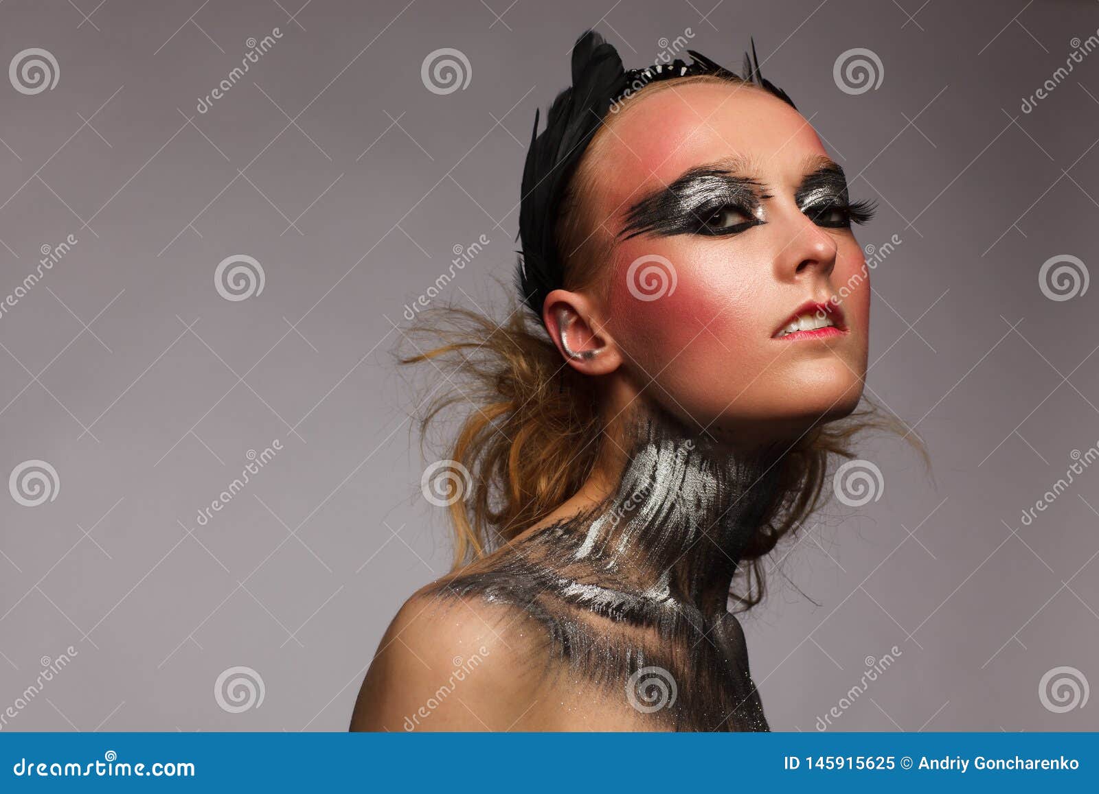 Portrait of a Model in Creative Expressive Style. Studio Photo Session ...