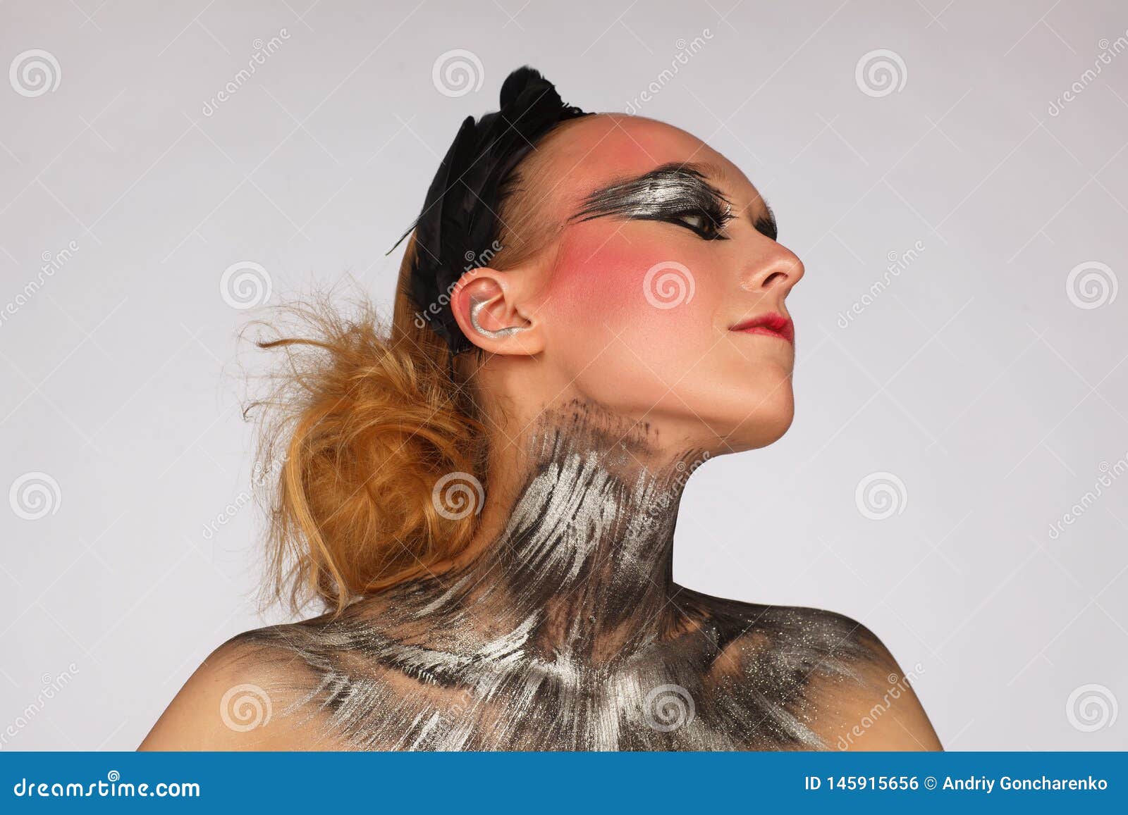 Portrait of a Model in Creative Expressive Style. Studio Photo Session ...