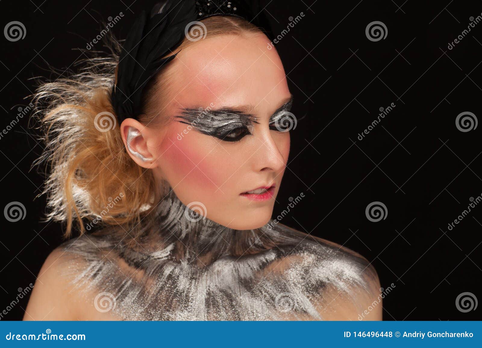 Portrait of a Model in Creative Expressive Style. Studio Photo Session ...