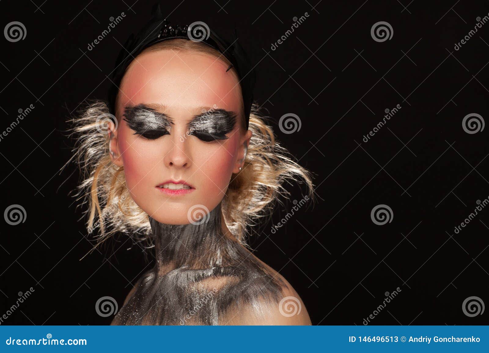 Portrait of a Model in Creative Expressive Style. Studio Photo Session ...