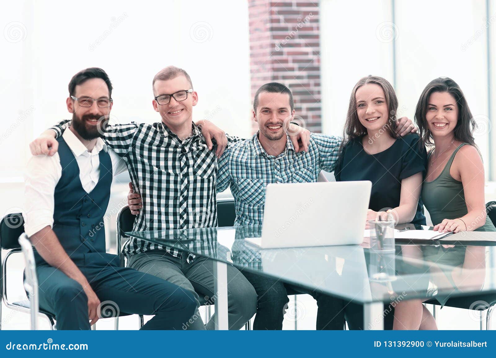 Portrait of a Modern Business Team in the Workplace. Stock Photo ...