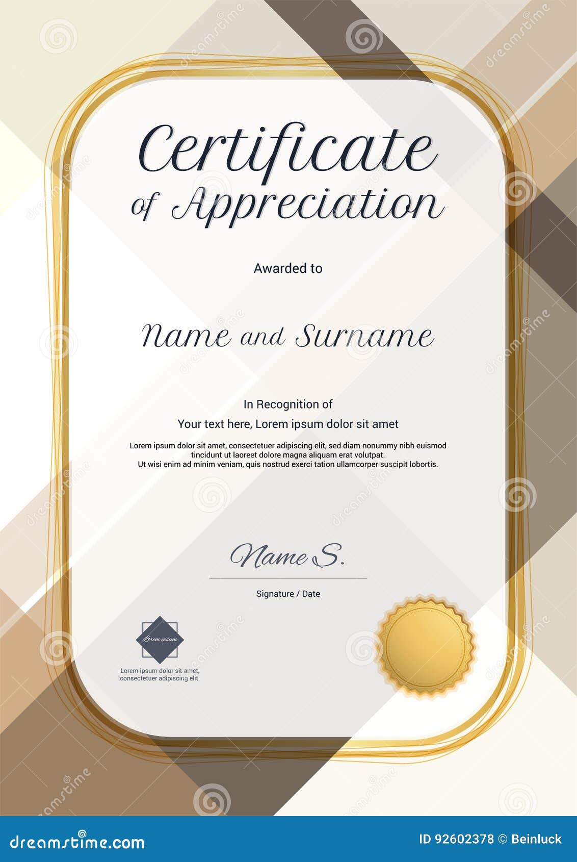 Portrait Modern Certificate of Appreciation Template with Modern Stock ... Portrait Modern Certificate of Appreciation Template with Modern Stock ...