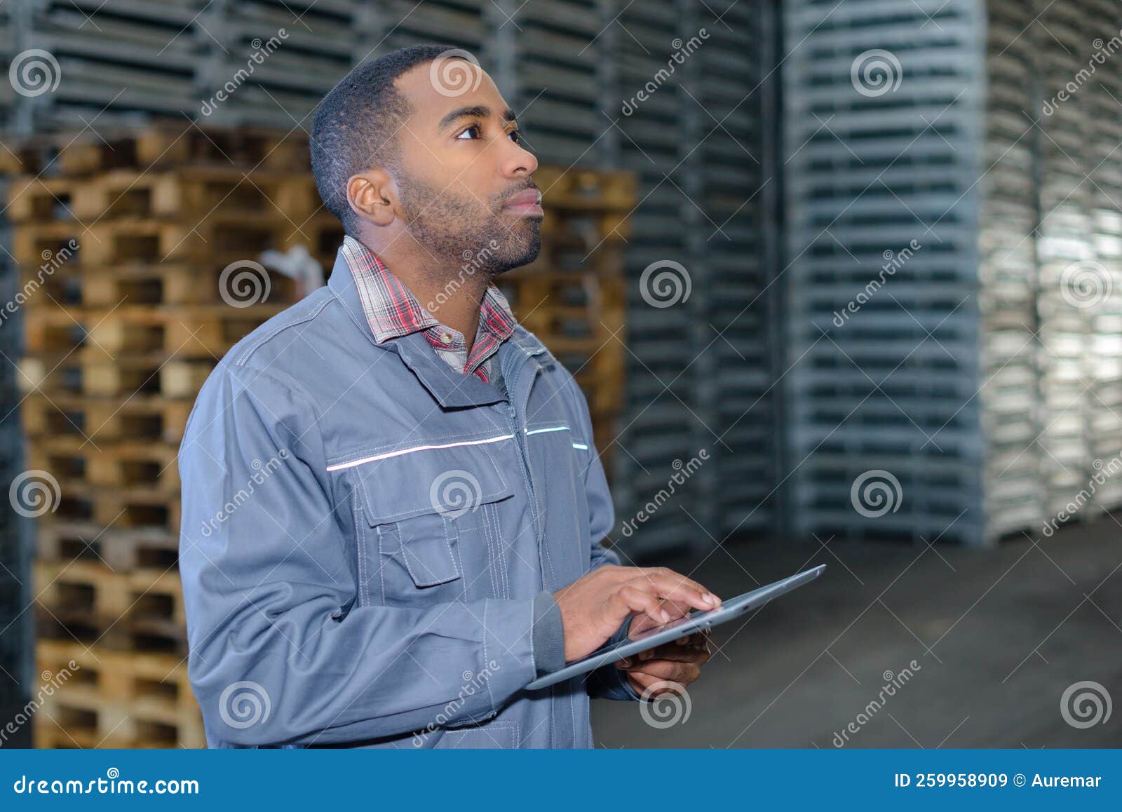 Portrait Modern Inventory Worker Stock Image - Image of observe ...