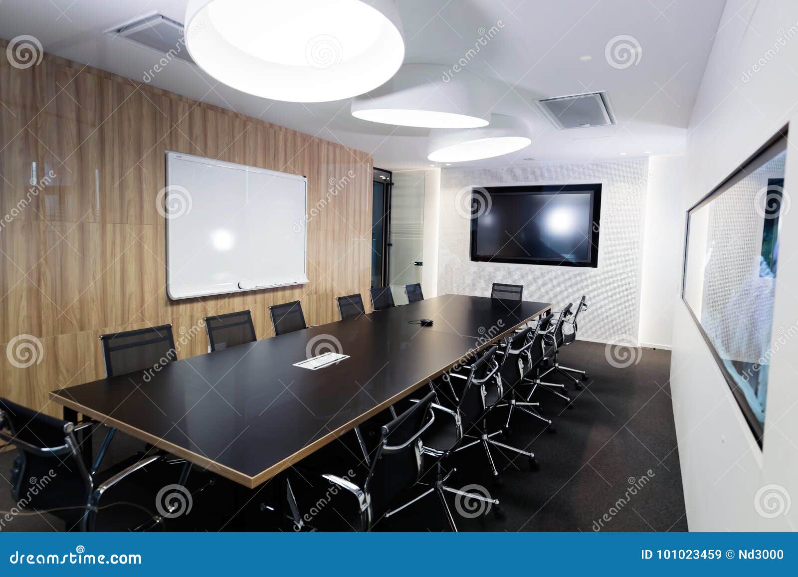 Portrait of Modern Well Designed Conference Room Stock Image - Image of ...