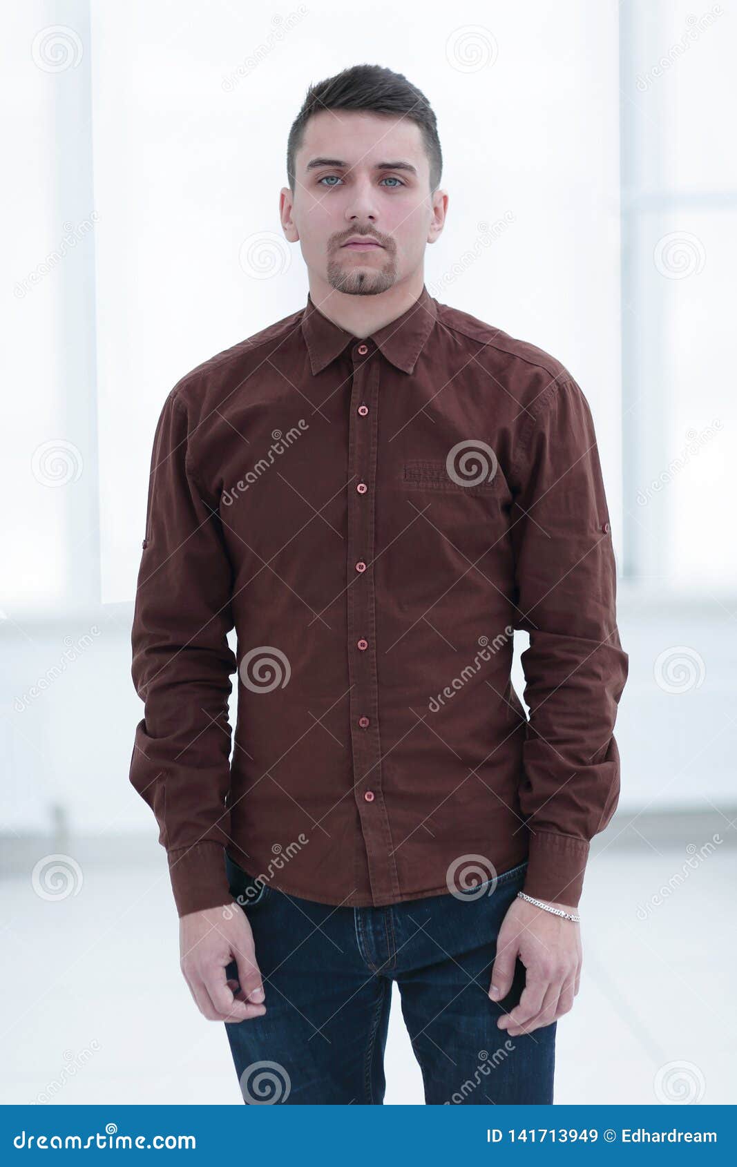 Portrait of Modern Young Man Stock Image - Image of executive, positive ...