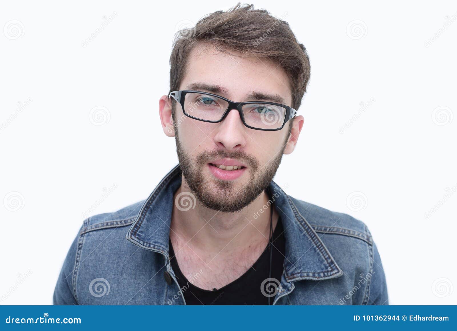 Portrait of a Modern Young Man in Spectacles Stock Photo - Image of ...