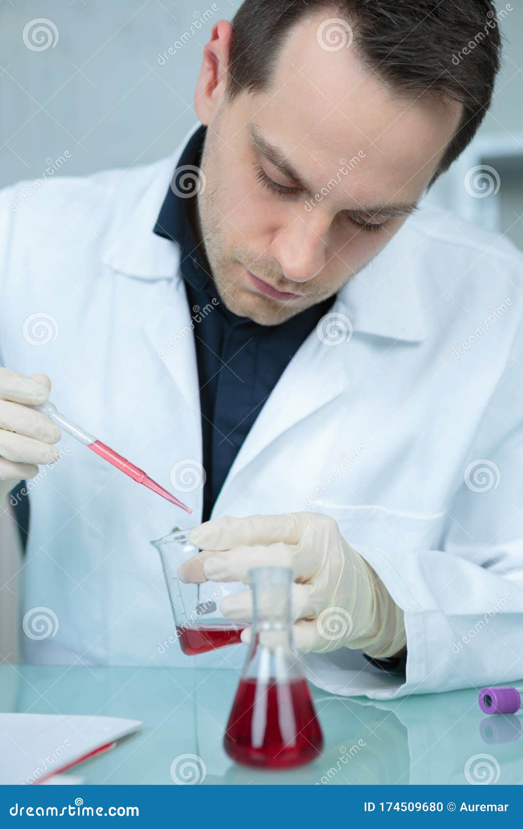 Portrait Molecular Biologist Working Stock Photo - Image of medication ...